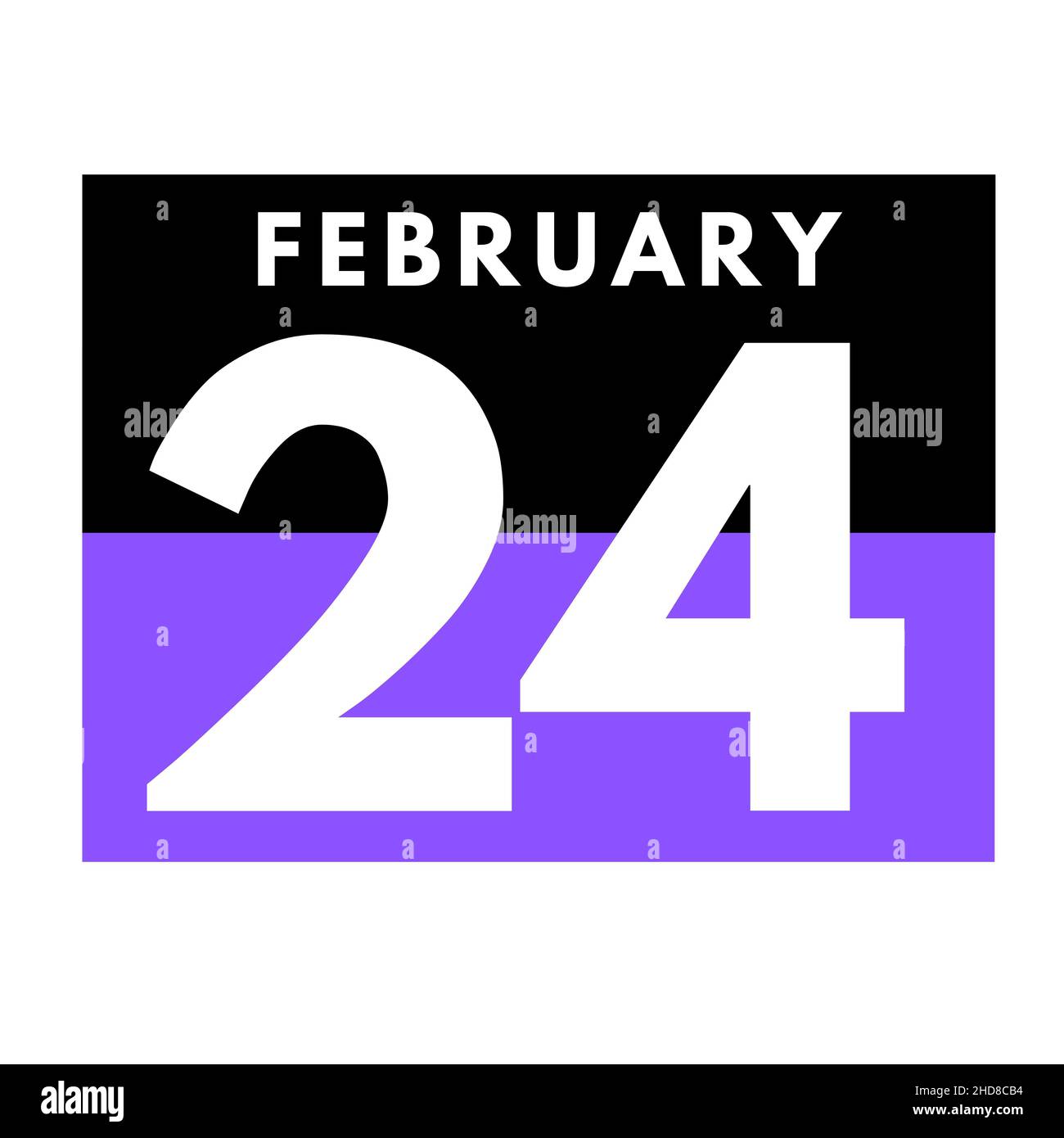 February 24 . Flat daily calendar icon .date ,day, month .calendar for ...