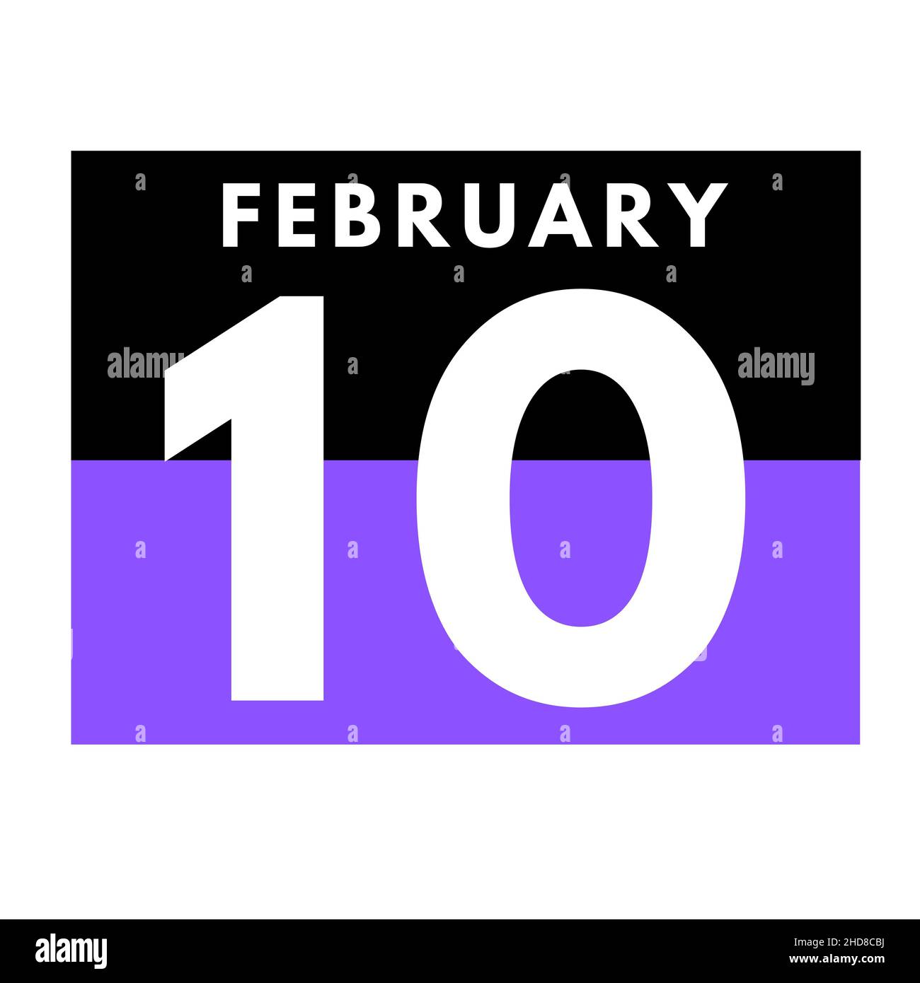 February 10 . Flat daily calendar icon .date ,day, month .calendar for ...