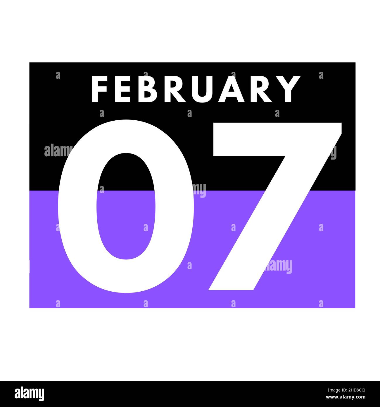 February 7 . Flat daily calendar icon .date ,day, month .calendar for ...
