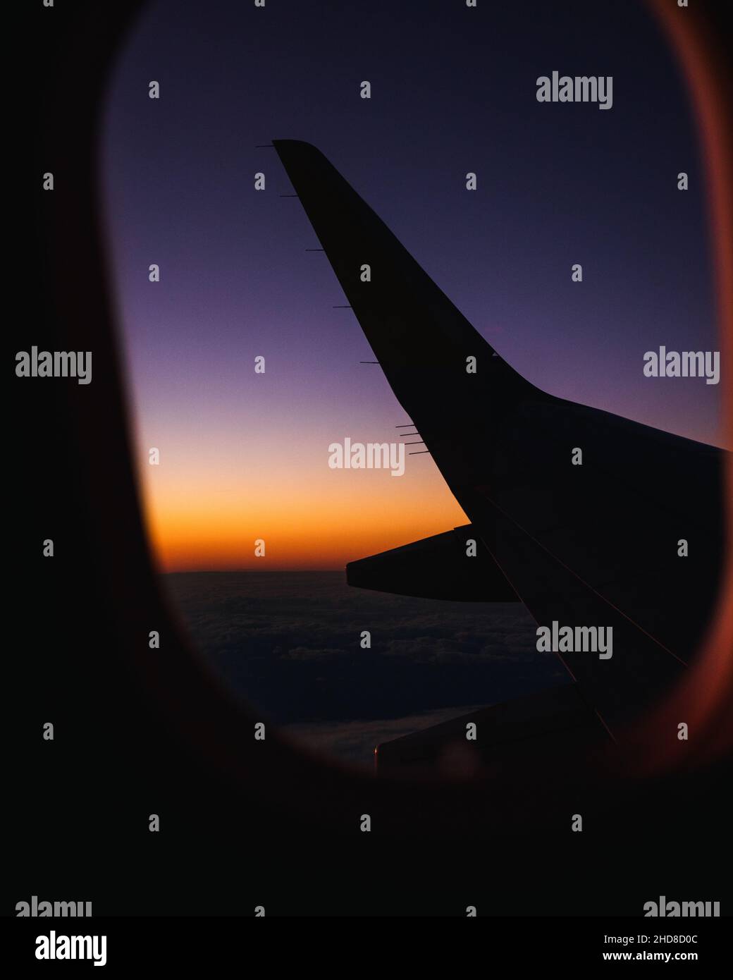 sunset from an airplane window Stock Photo - Alamy