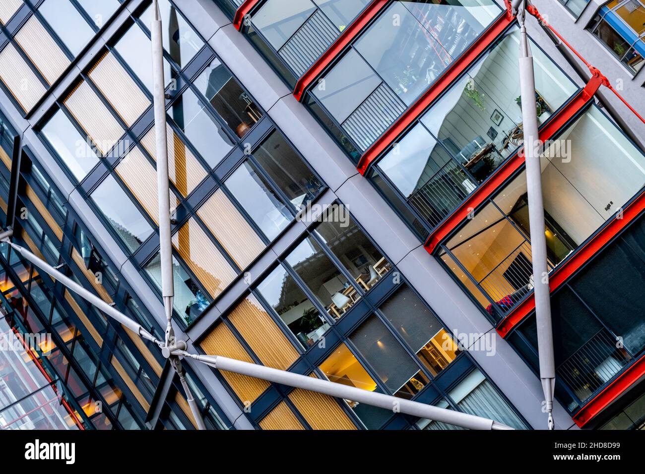 London England UK January 02 2022, Close Up Modern Glass And Steel ...