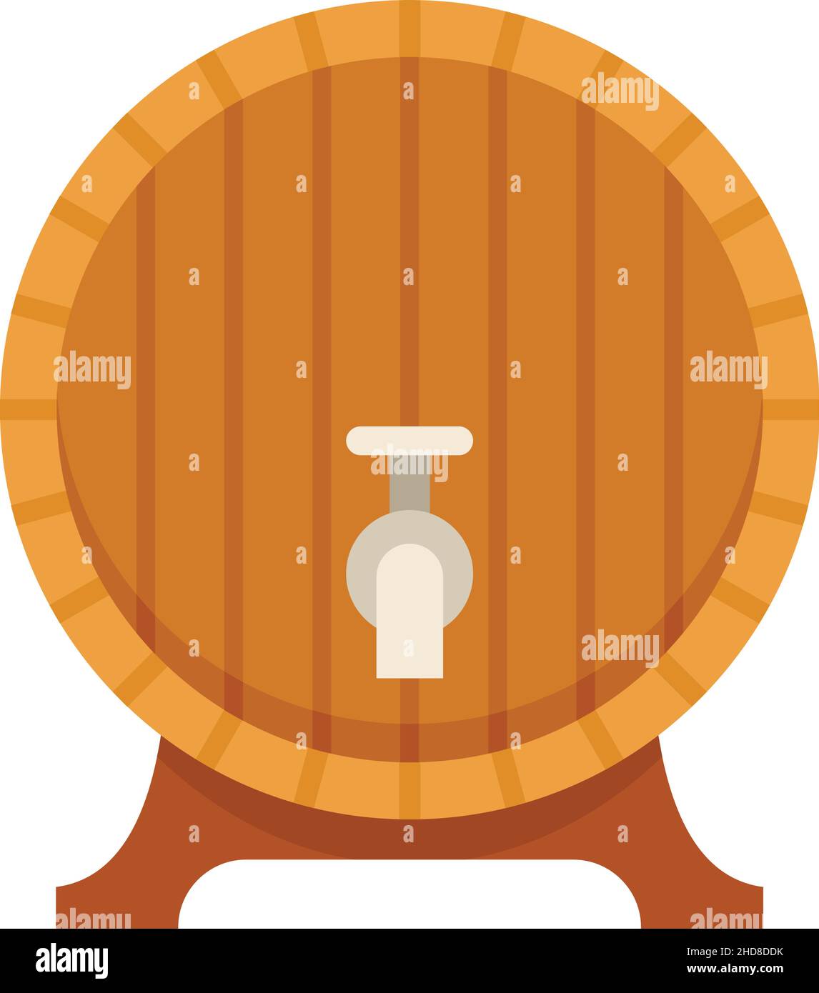 Wood wine tap barrel icon. Flat illustration of wood wine tap barrel ...