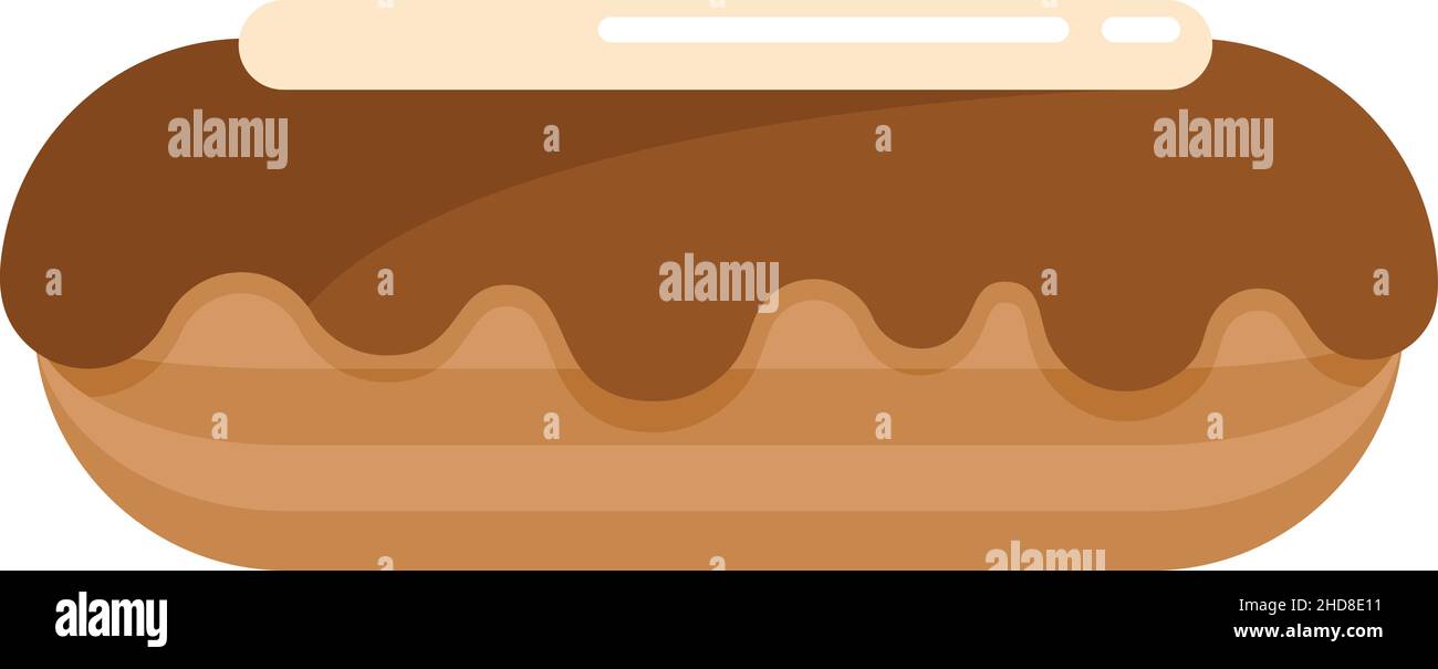 Eclair icon. Flat illustration of eclair vector icon isolated on white ...