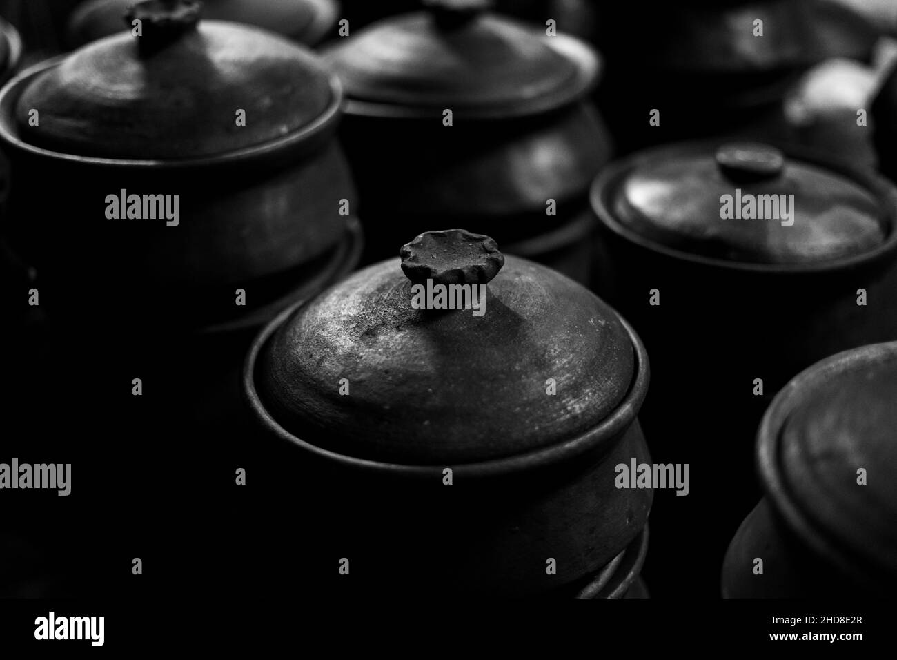 Hand made clay pot in display Stock Photo - Alamy