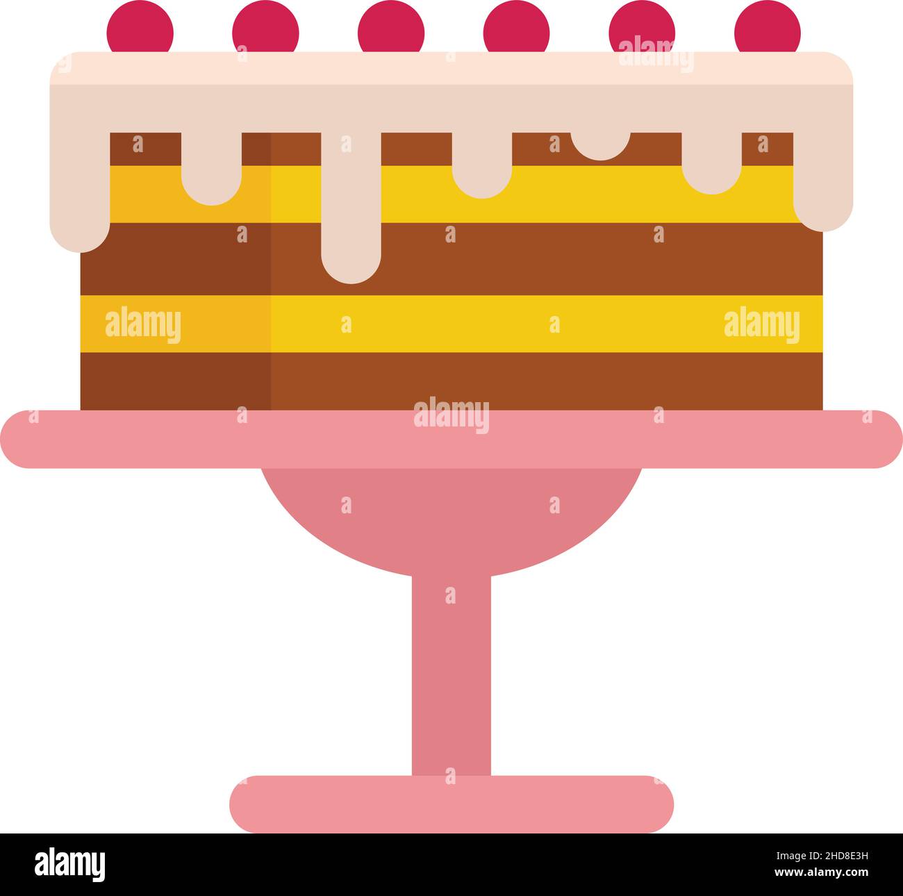 Homemade cake icon. Flat illustration of homemade cake vector icon ...