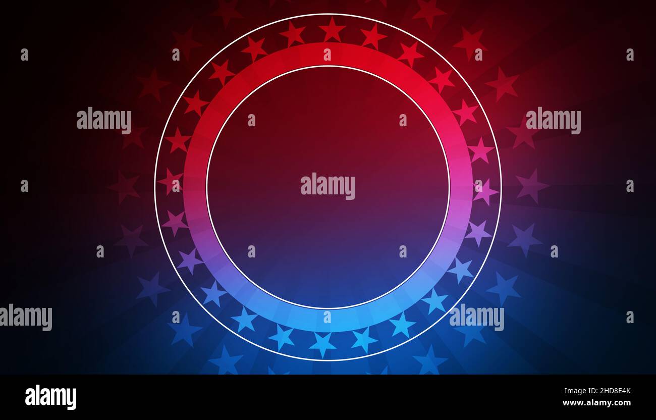 United States Flag Style Patriotic Circle Frame Background. Modern ...