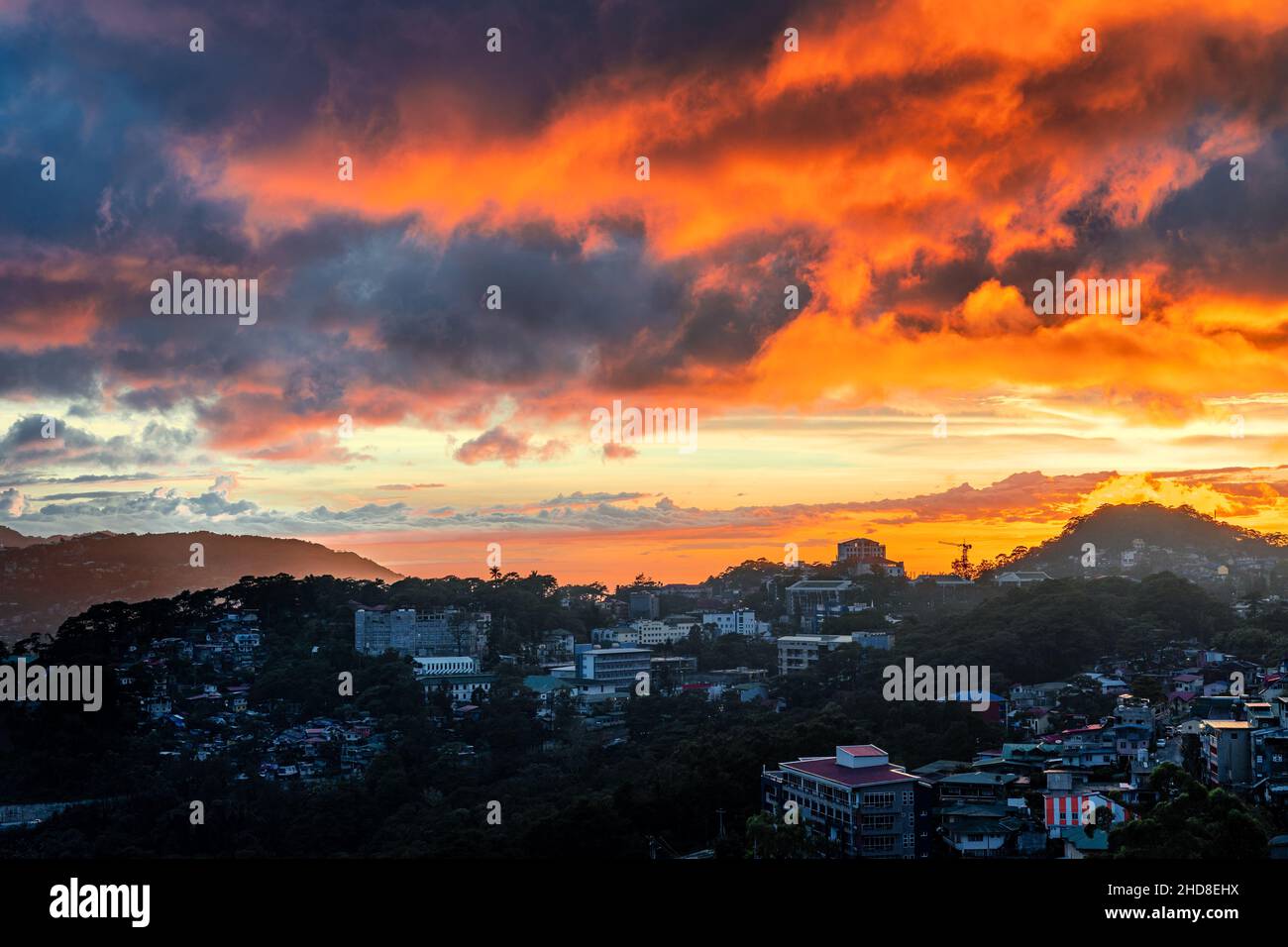 Beautiful sunset clouds over Baguio City, Philippines Stock Photo - Alamy