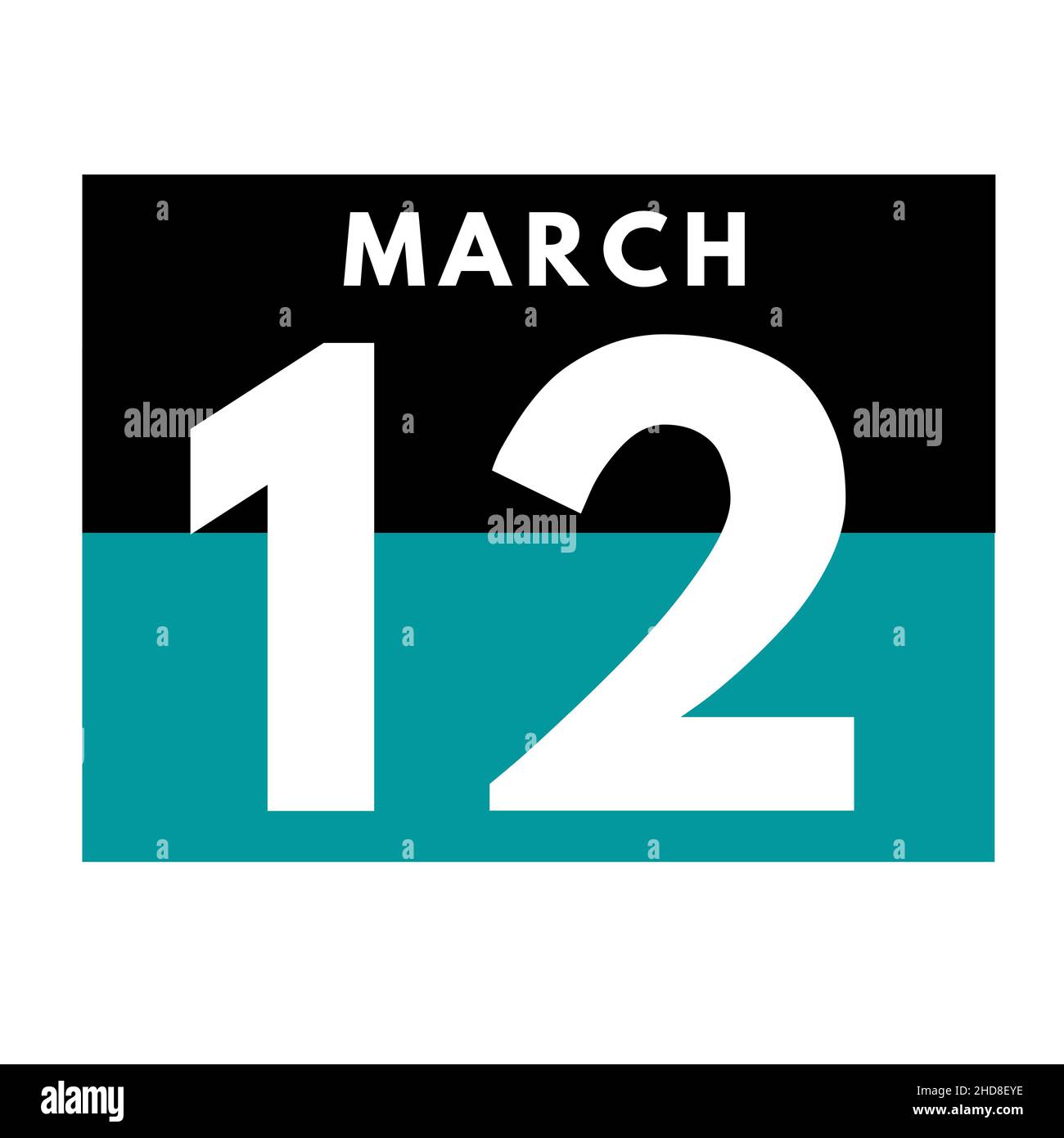March 12 . Flat daily calendar icon .date ,day, month .calendar for the ...