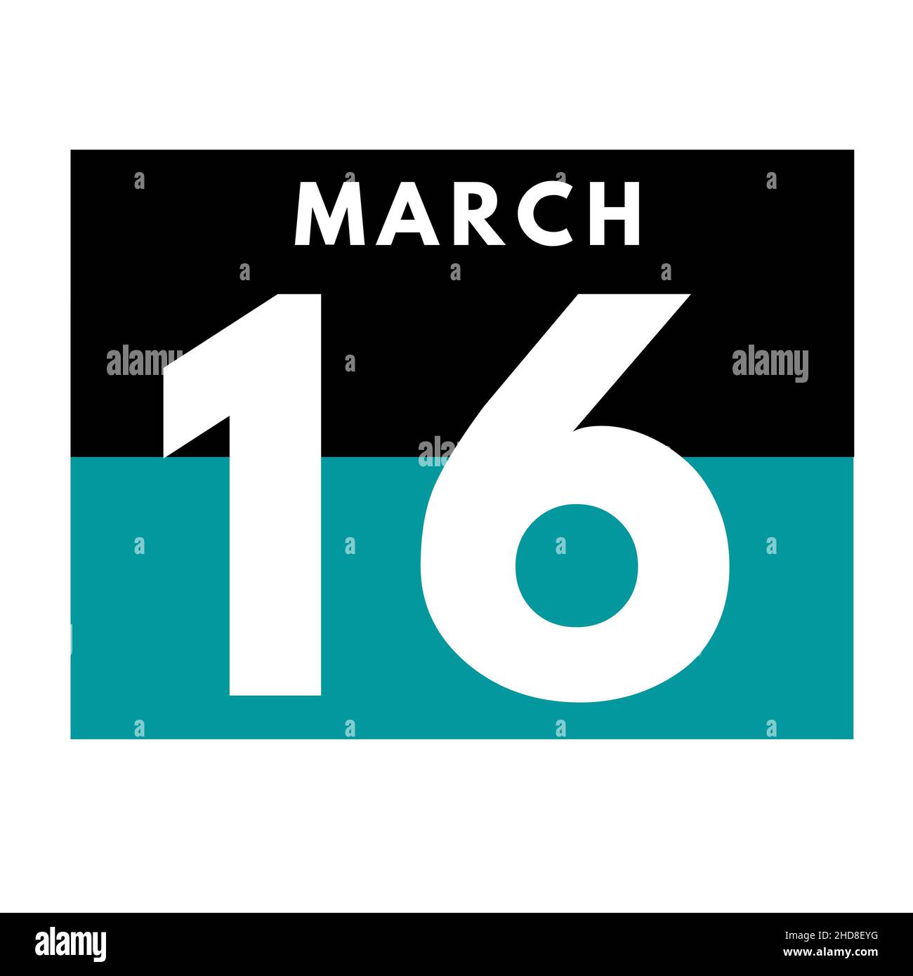 March 16 . Flat daily calendar icon .date ,day, month .calendar for the ...