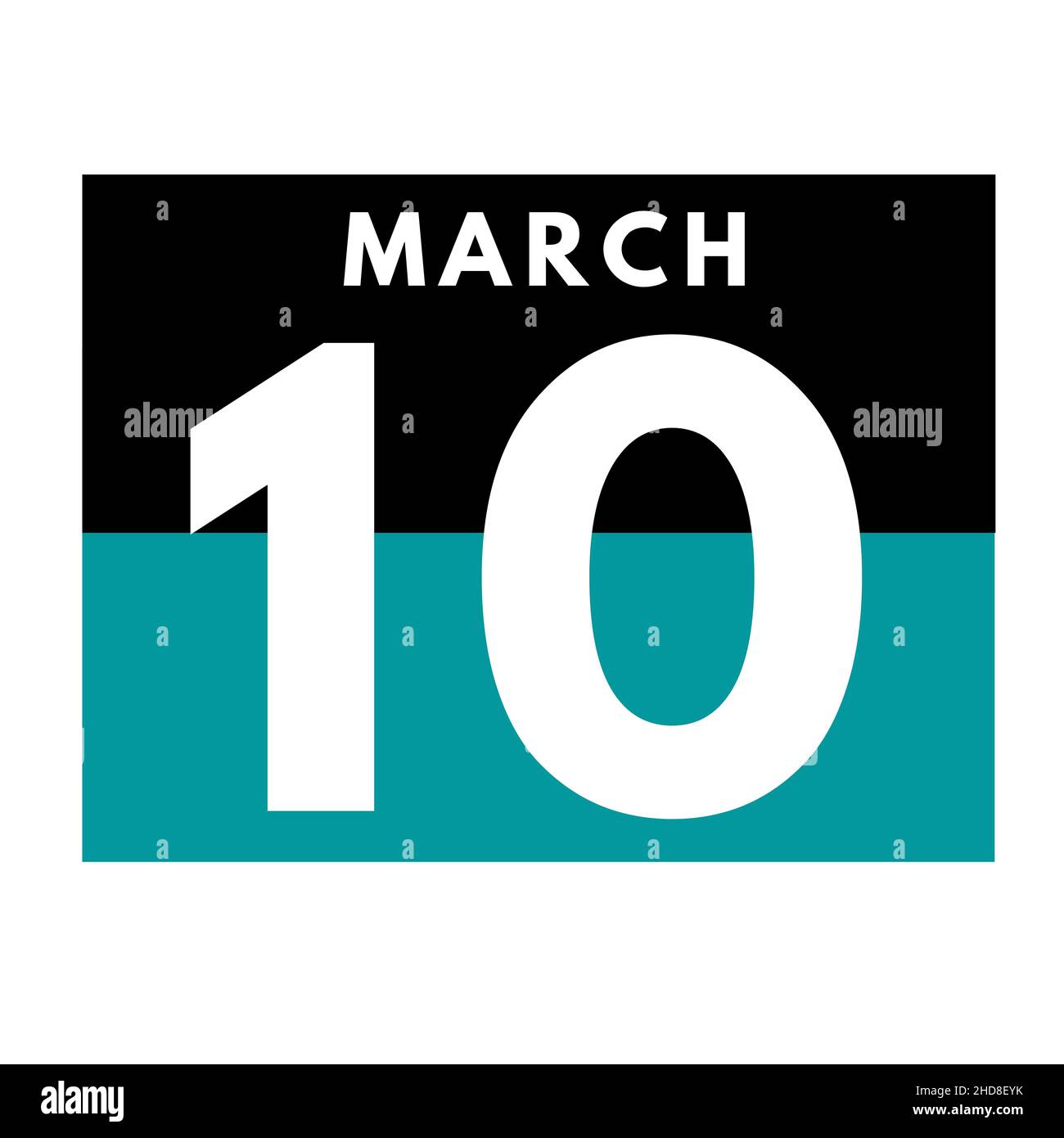March 10 . Flat daily calendar icon .date ,day, month .calendar for the ...