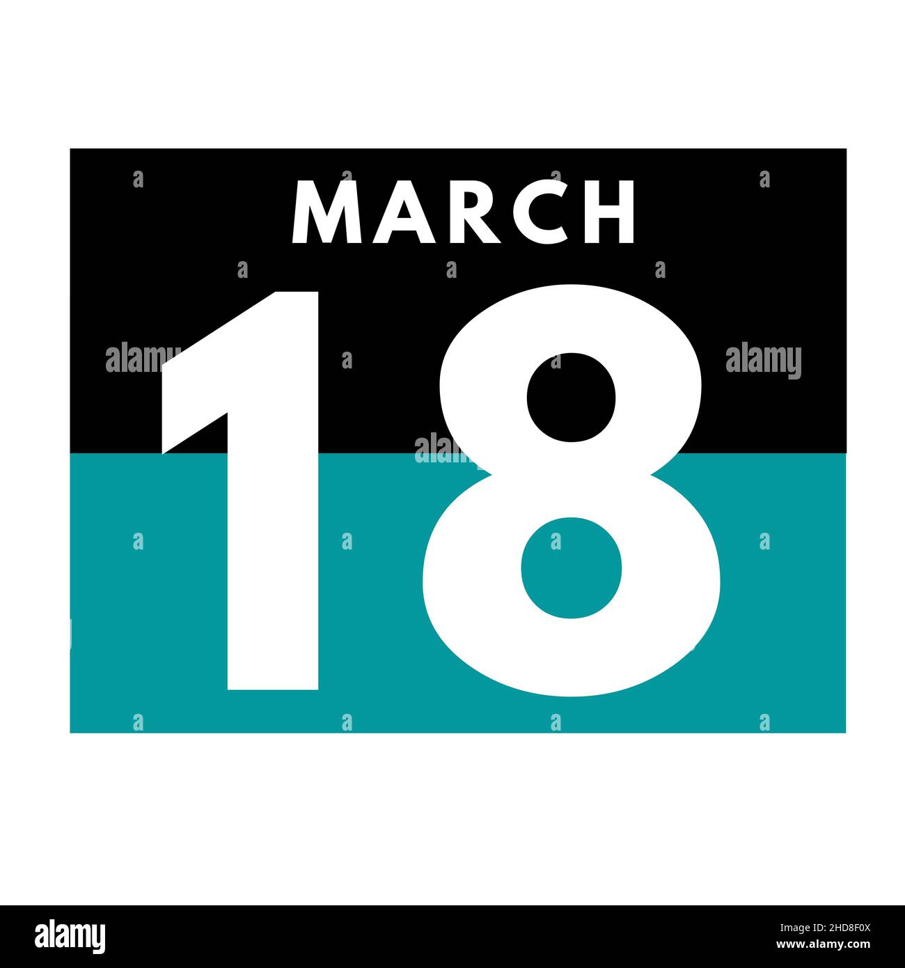 March 18 . Flat daily calendar icon .date ,day, month .calendar for the ...