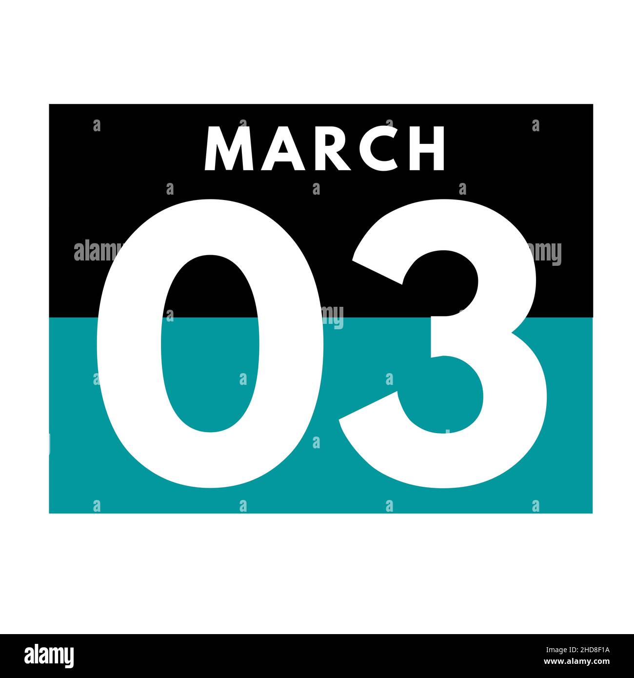 March 3 . Flat daily calendar icon .date ,day, month .calendar for the ...