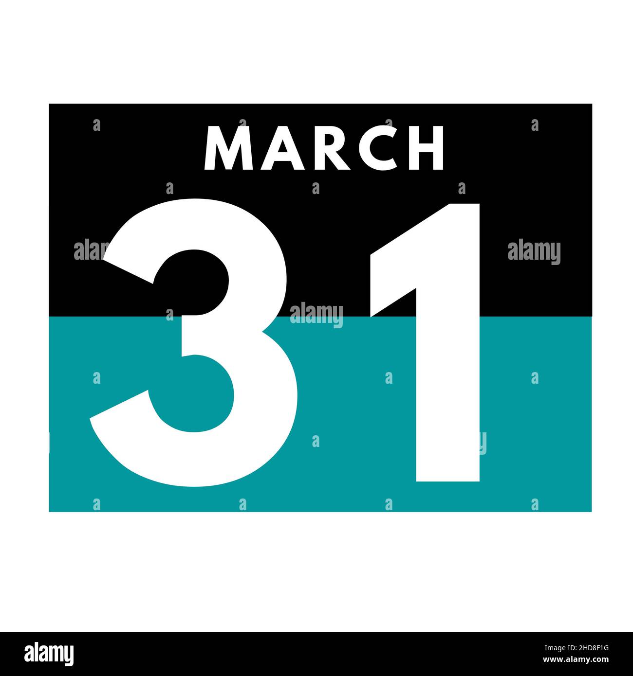 March 31 . Flat daily calendar icon .date ,day, month .calendar for the ...