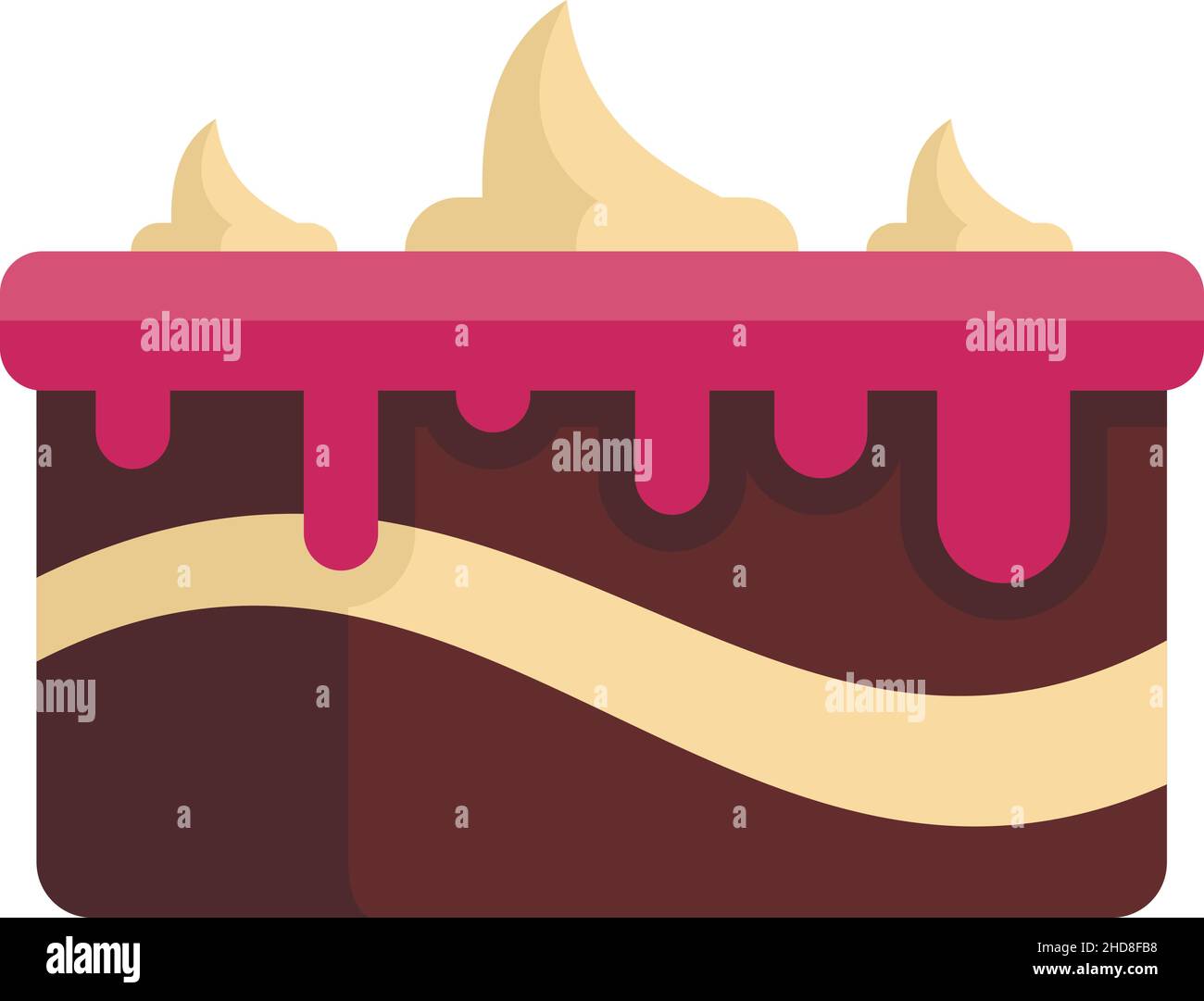 Kid cream cake icon. Flat illustration of kid cream cake vector icon ...