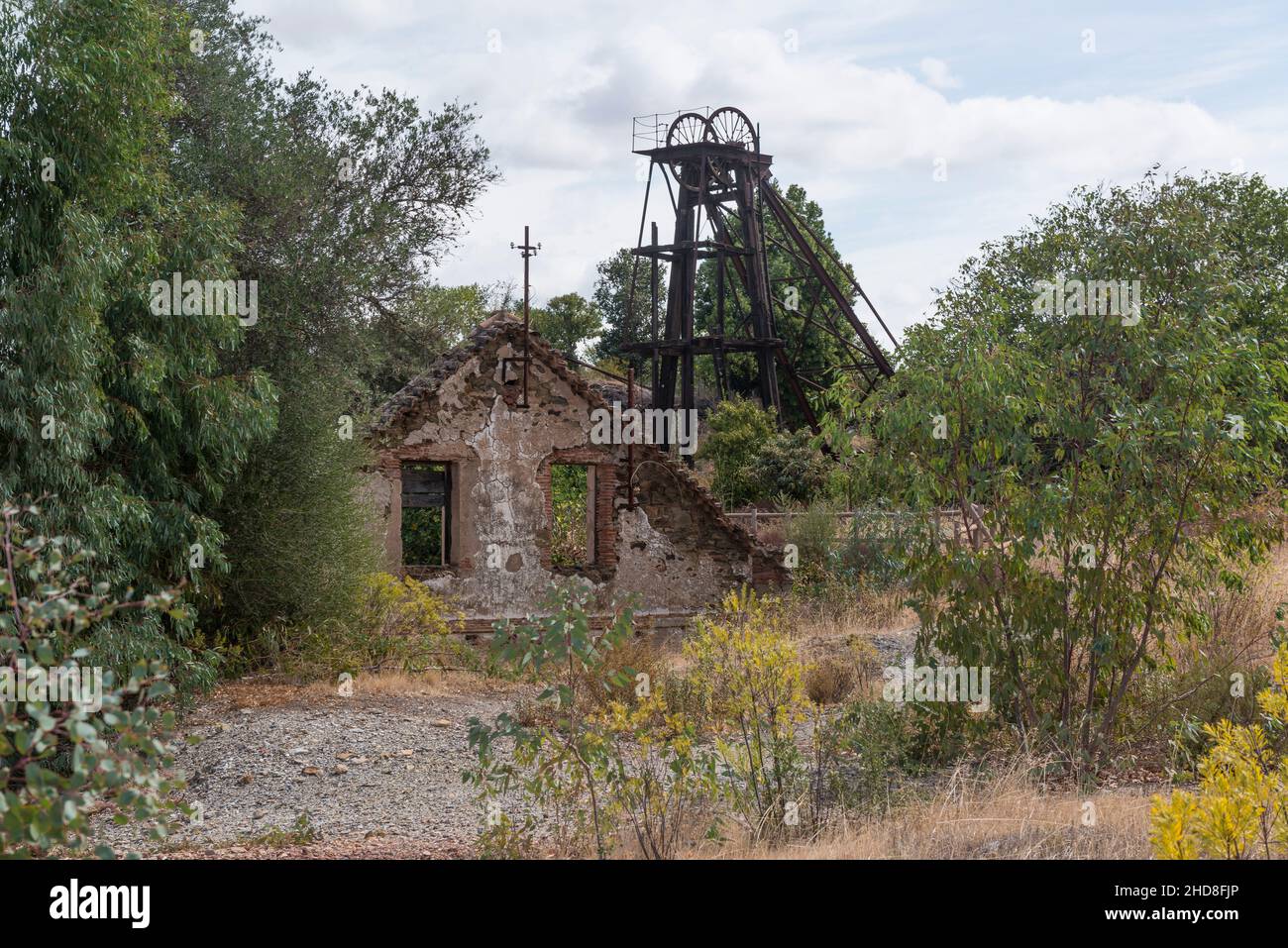 Abandoned metal structures and buildings of the Sao Domingos Mines in ...