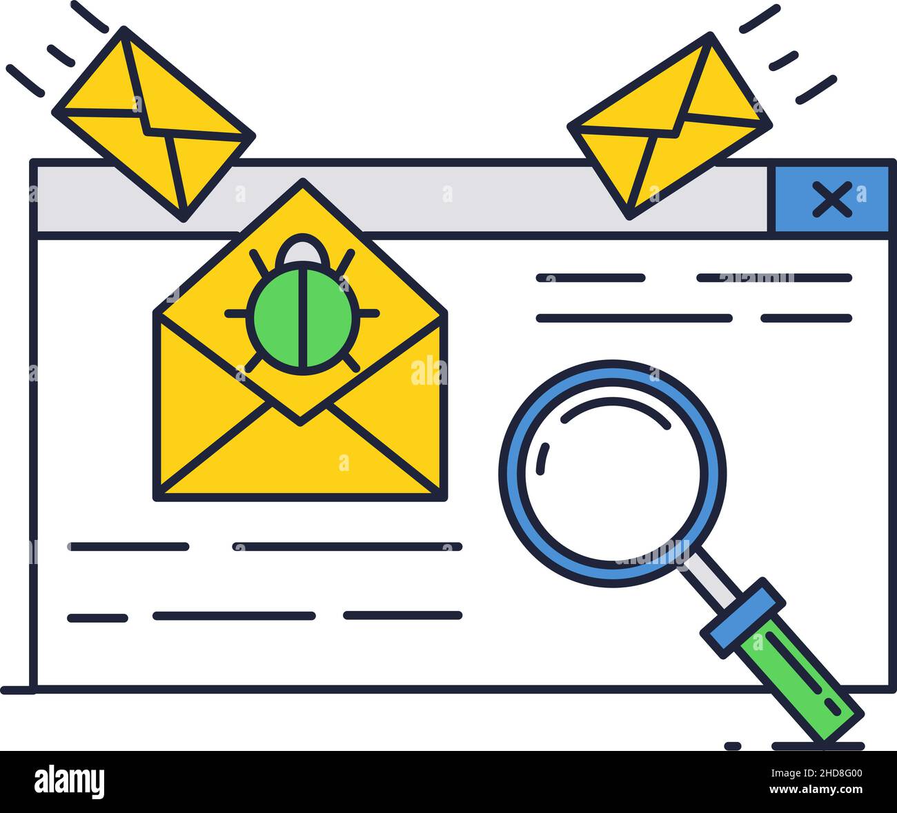 Spamming icon malware letter security flat vector Stock Vector Image ...