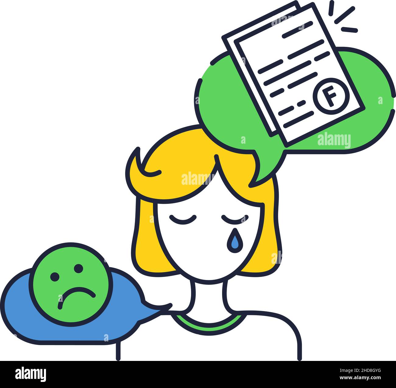 Bad test school exam mark icon vector on white Stock Vector Image & Art ...