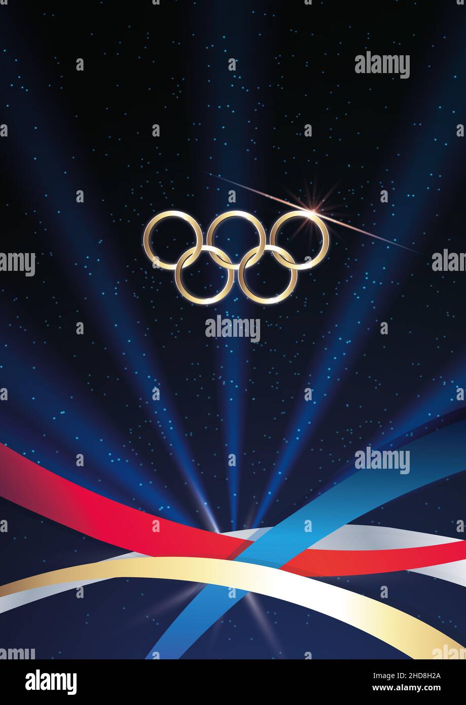 Olympic Games Background and Ribbons Illustration Stock Photo - Alamy