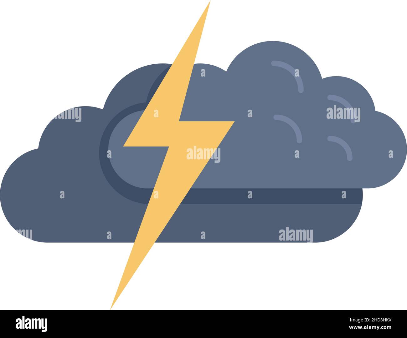 Thunderstorm icon. Flat illustration of Thunderstorm vector icon ...