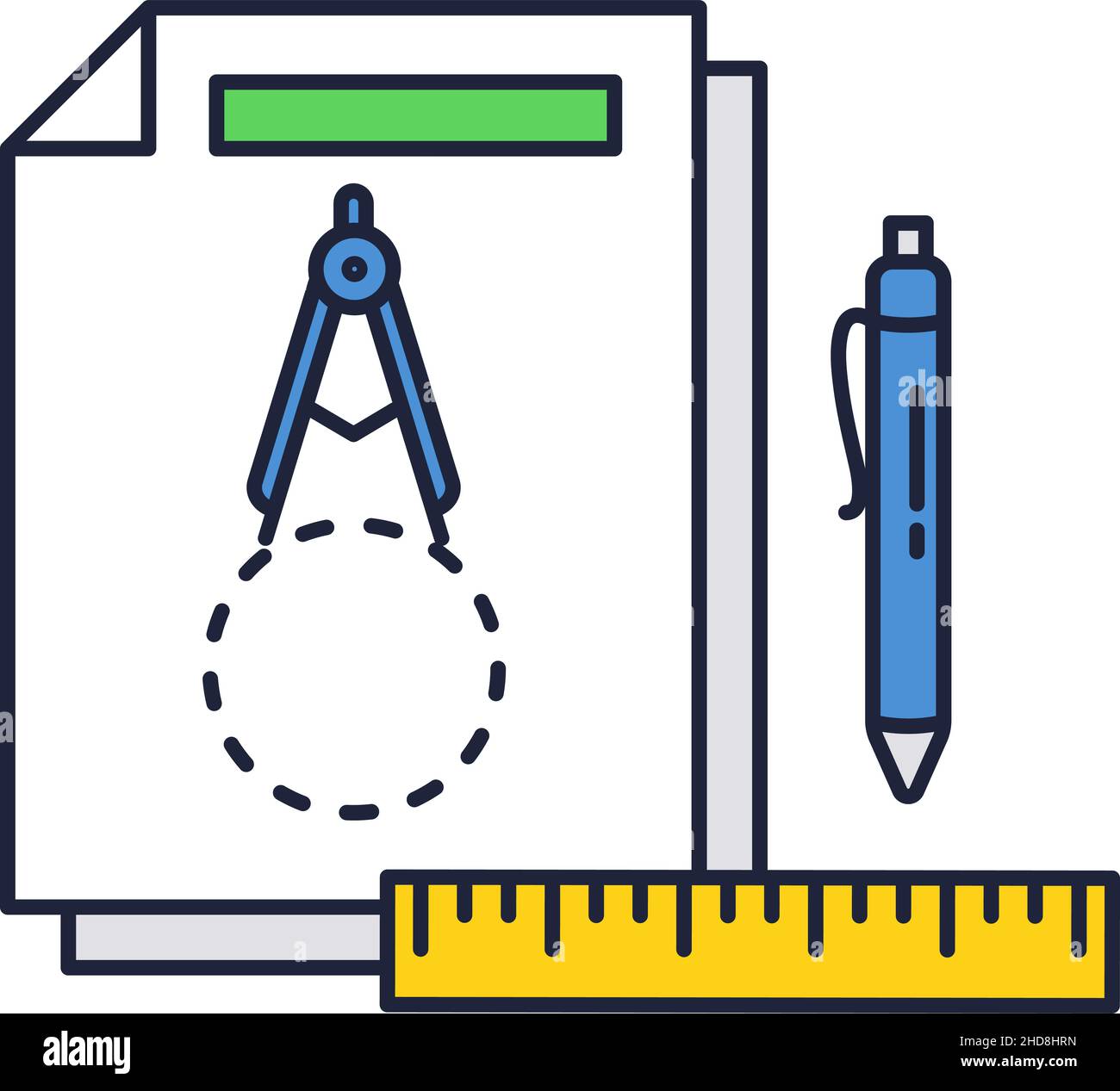 Blue print mechanical engineer drawing vector icon Stock Vector Image ...