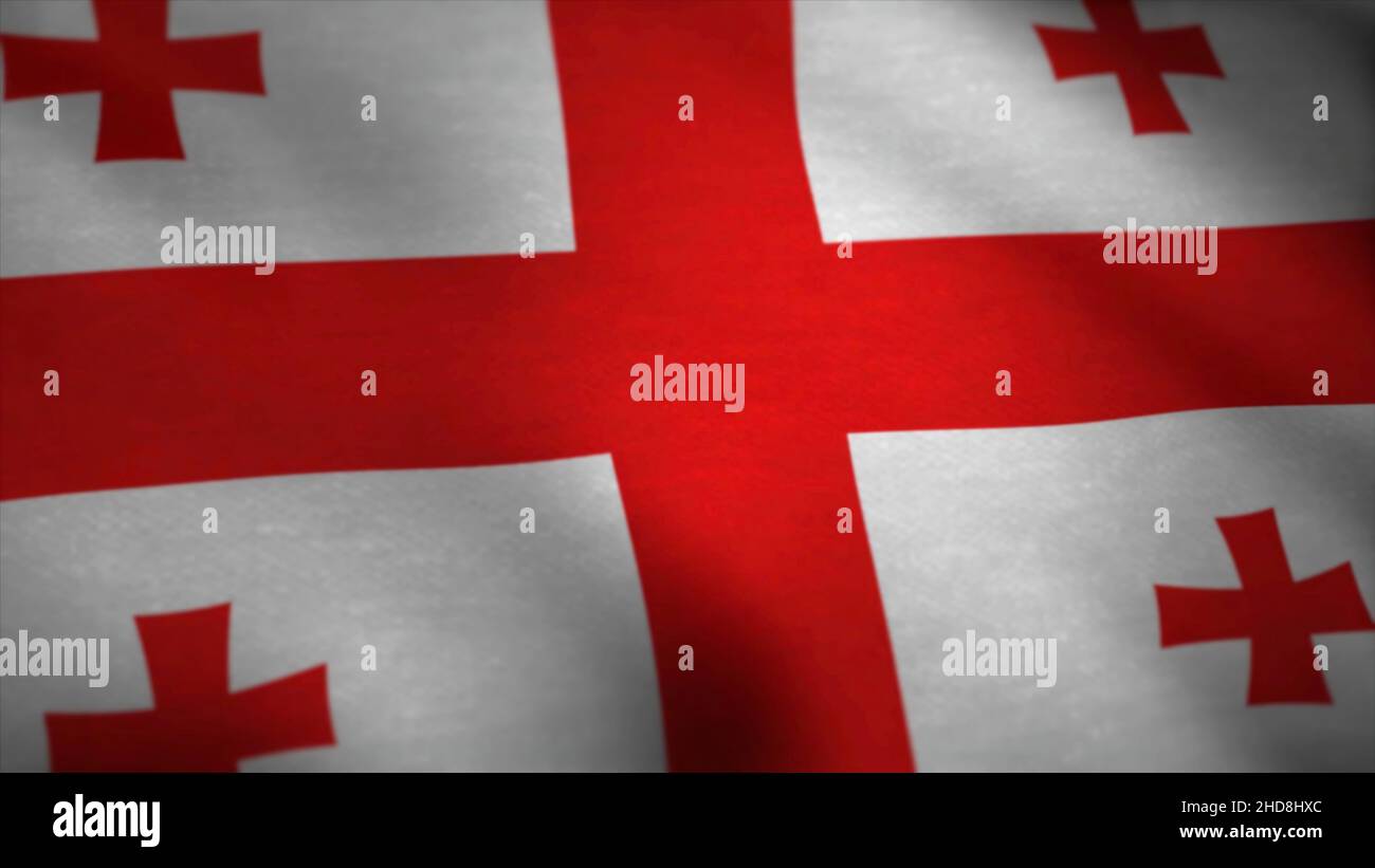 Georgia national Flag. Background Seamless Looping Animation. Realistic ...