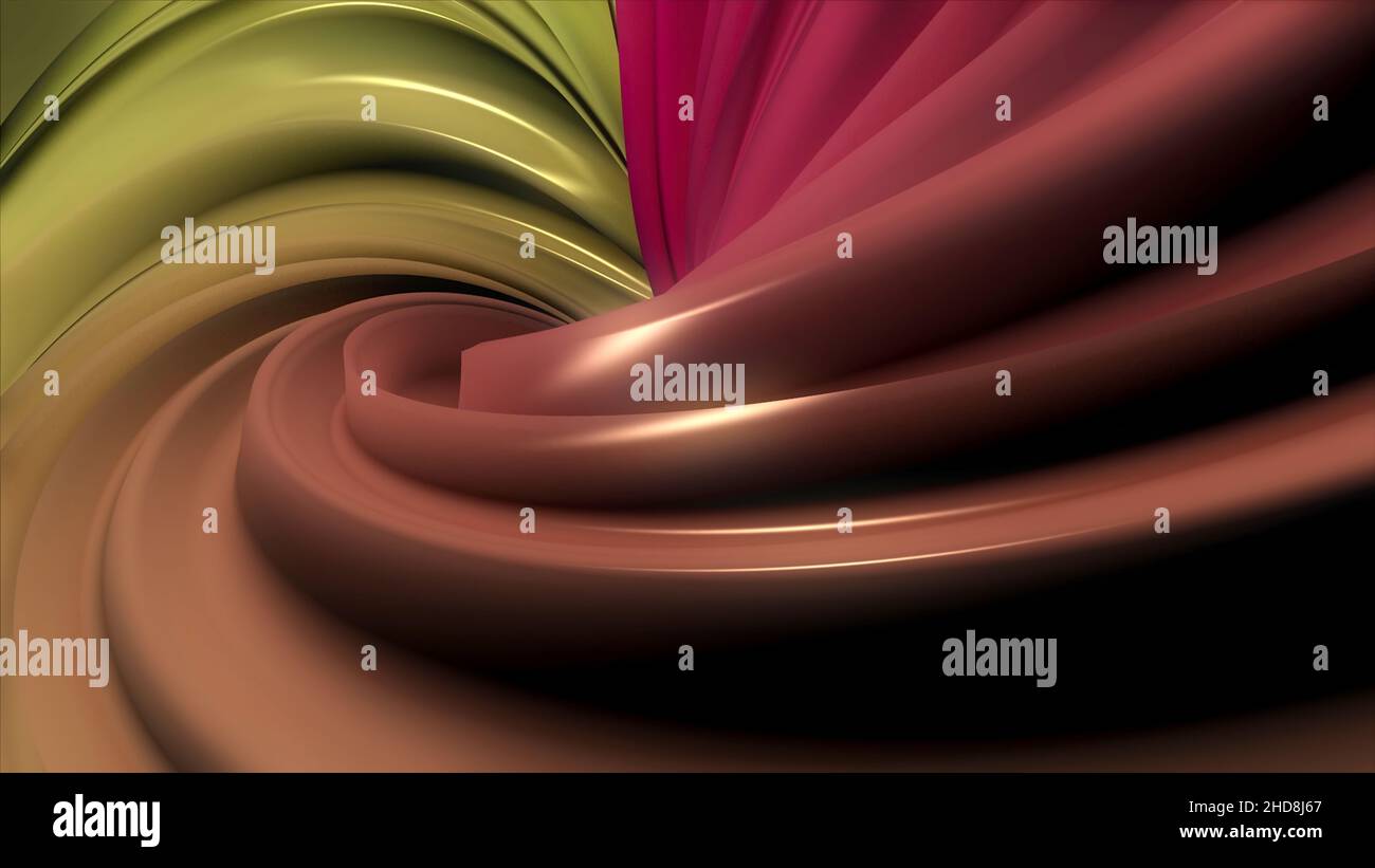 Animation of multi-colored swirling lines. 3D minimal abstract shapes continuously looping in a ...