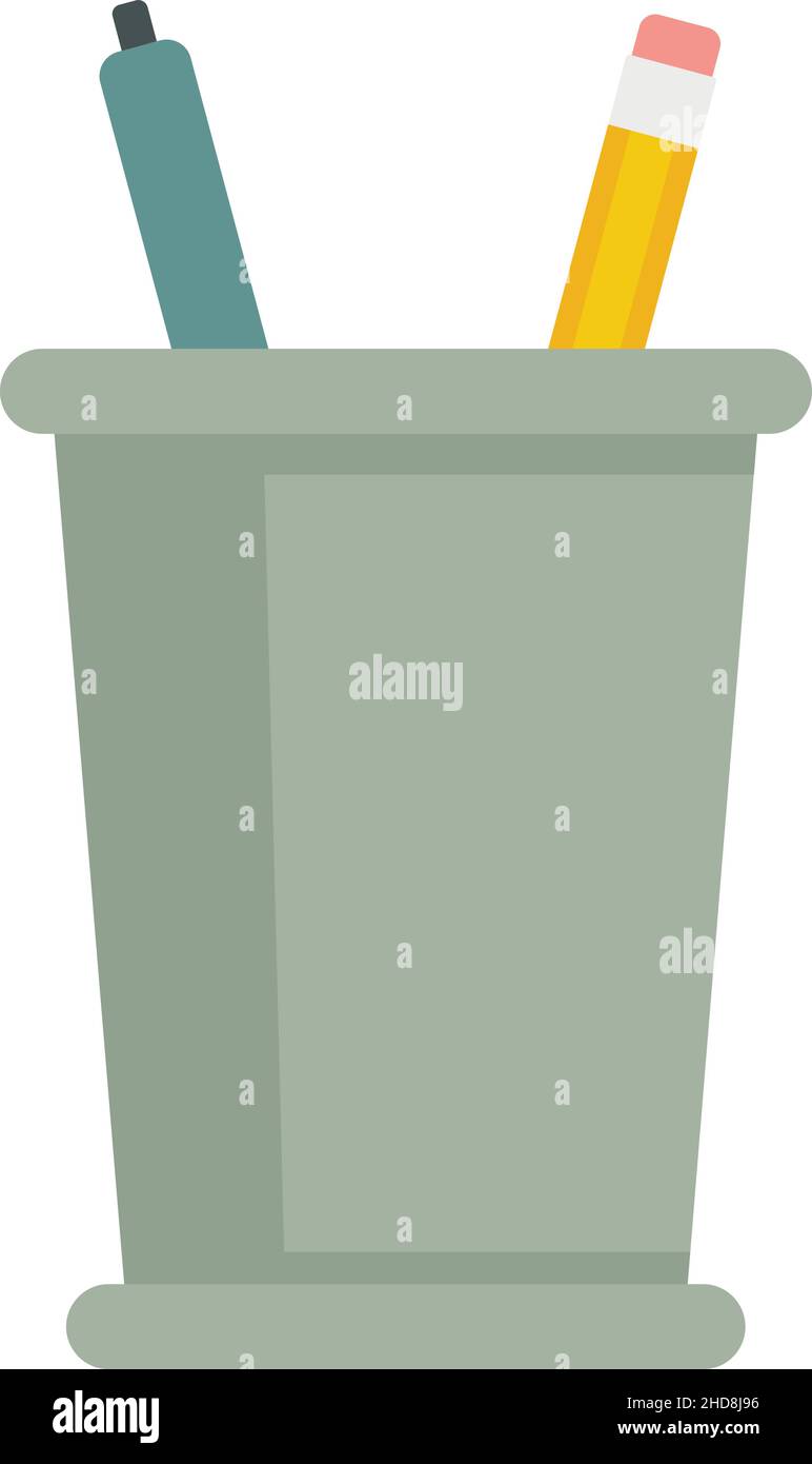 Office manager pens icon. Flat illustration of office manager pens ...