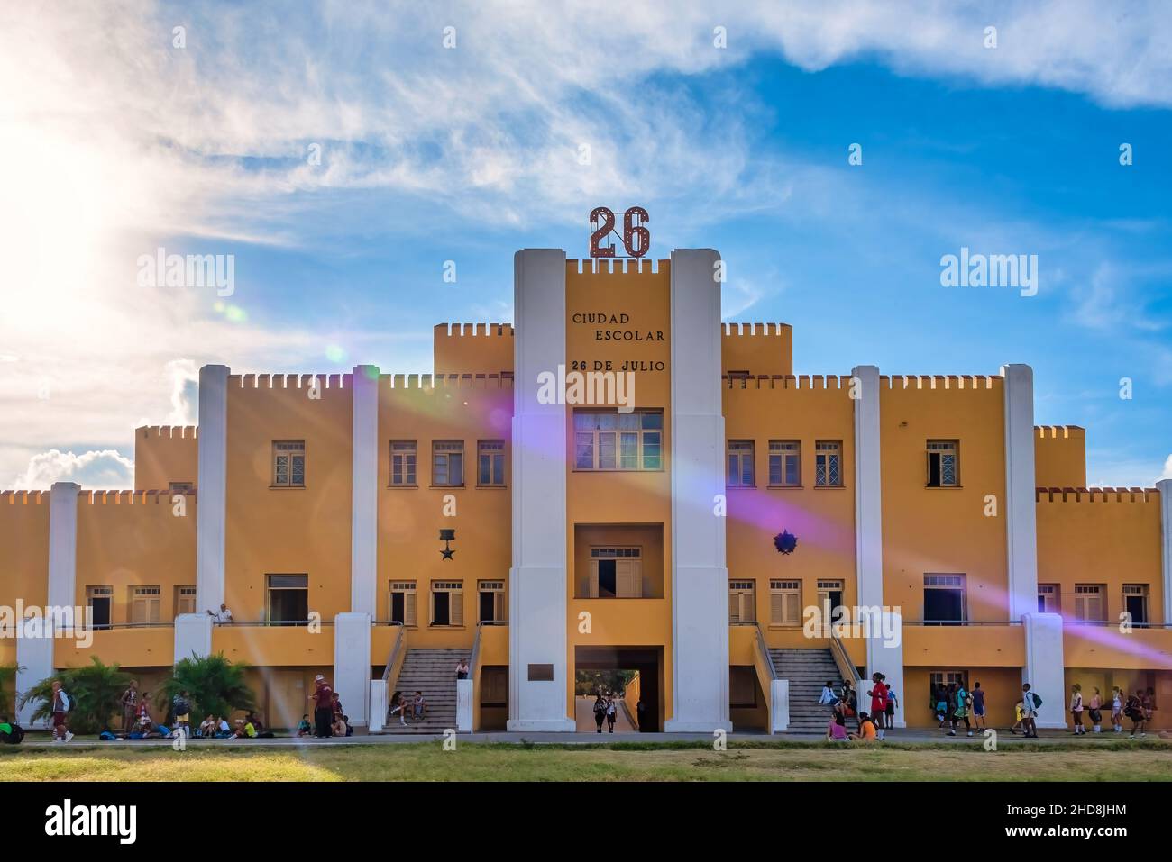 Exterior architecture feature of military fortified building known as ...
