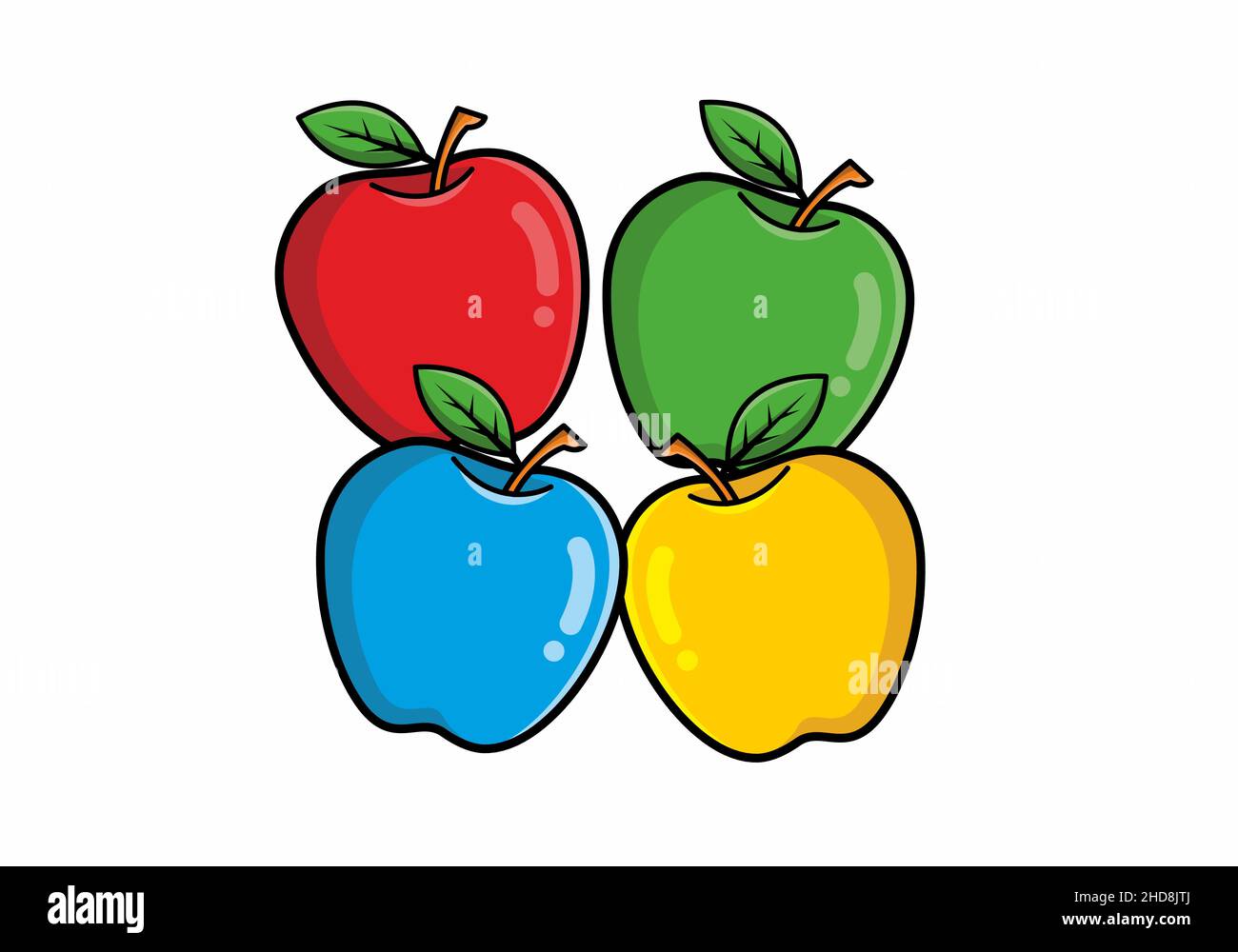 Four colors of apple fruit illustration design Stock Vector Image & Art ...