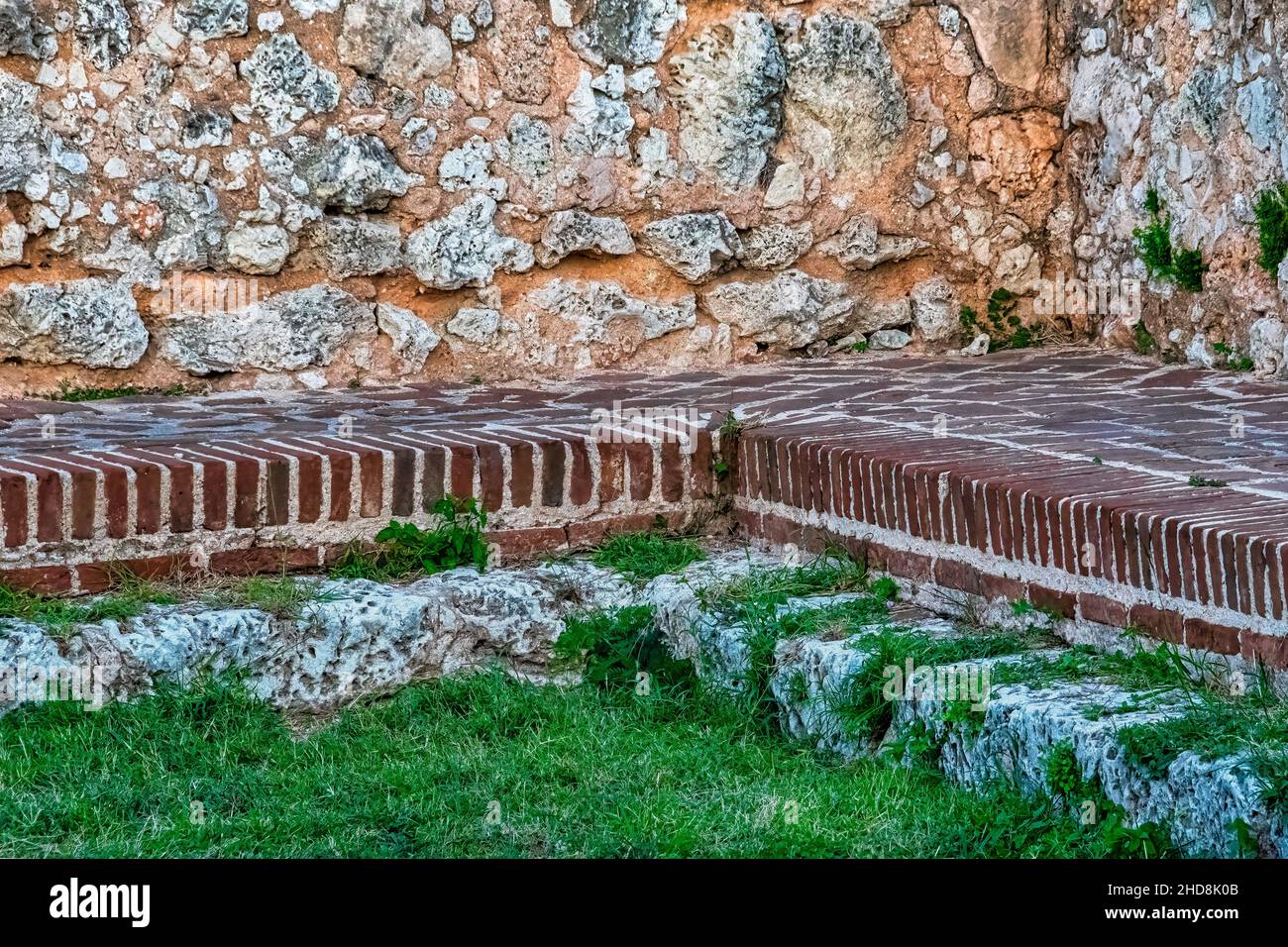 Spanish style colonial architecture in the military fort of Saint Peter ...