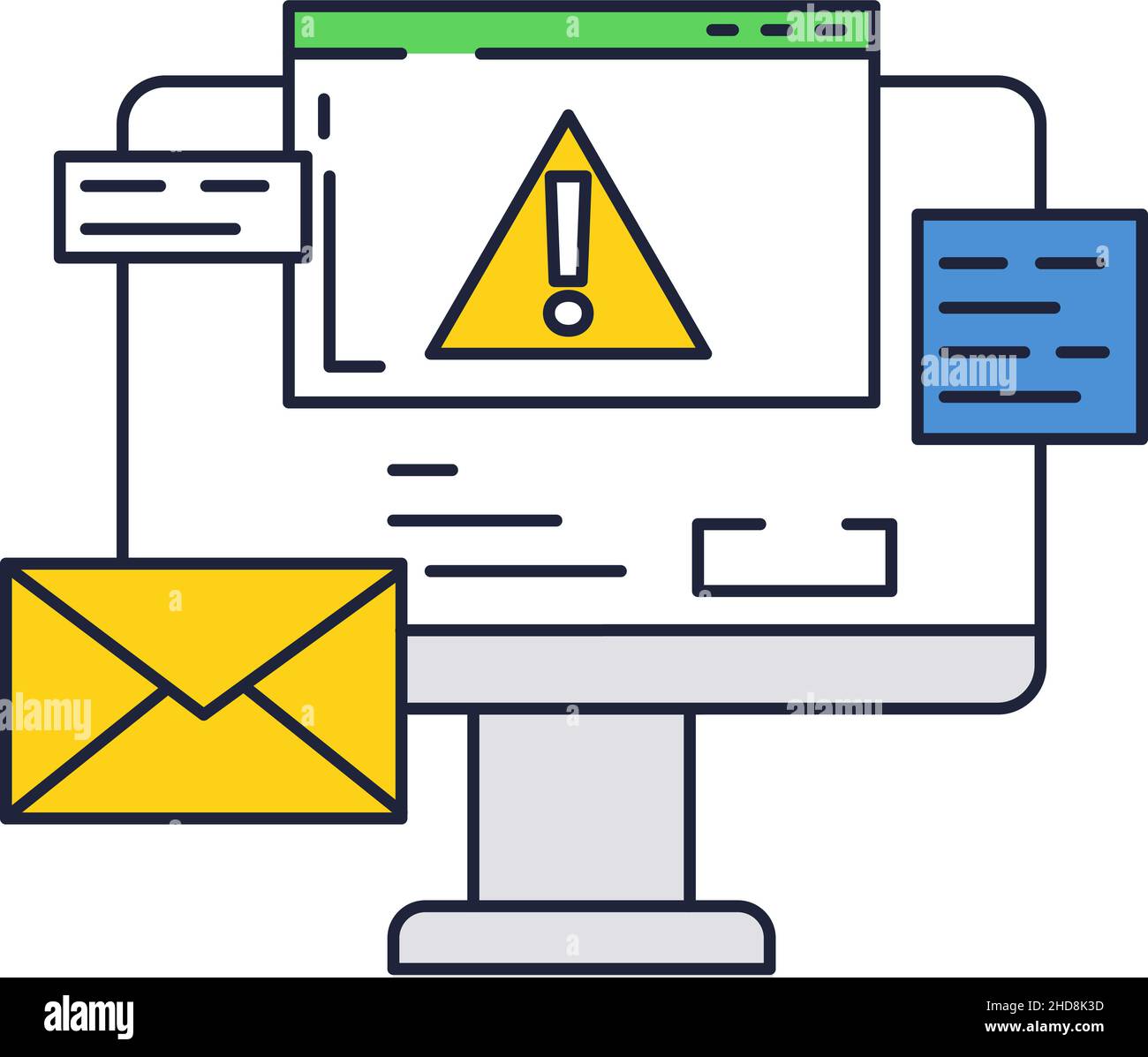 Alert message icon new warning email vector Stock Vector Image & Art ...