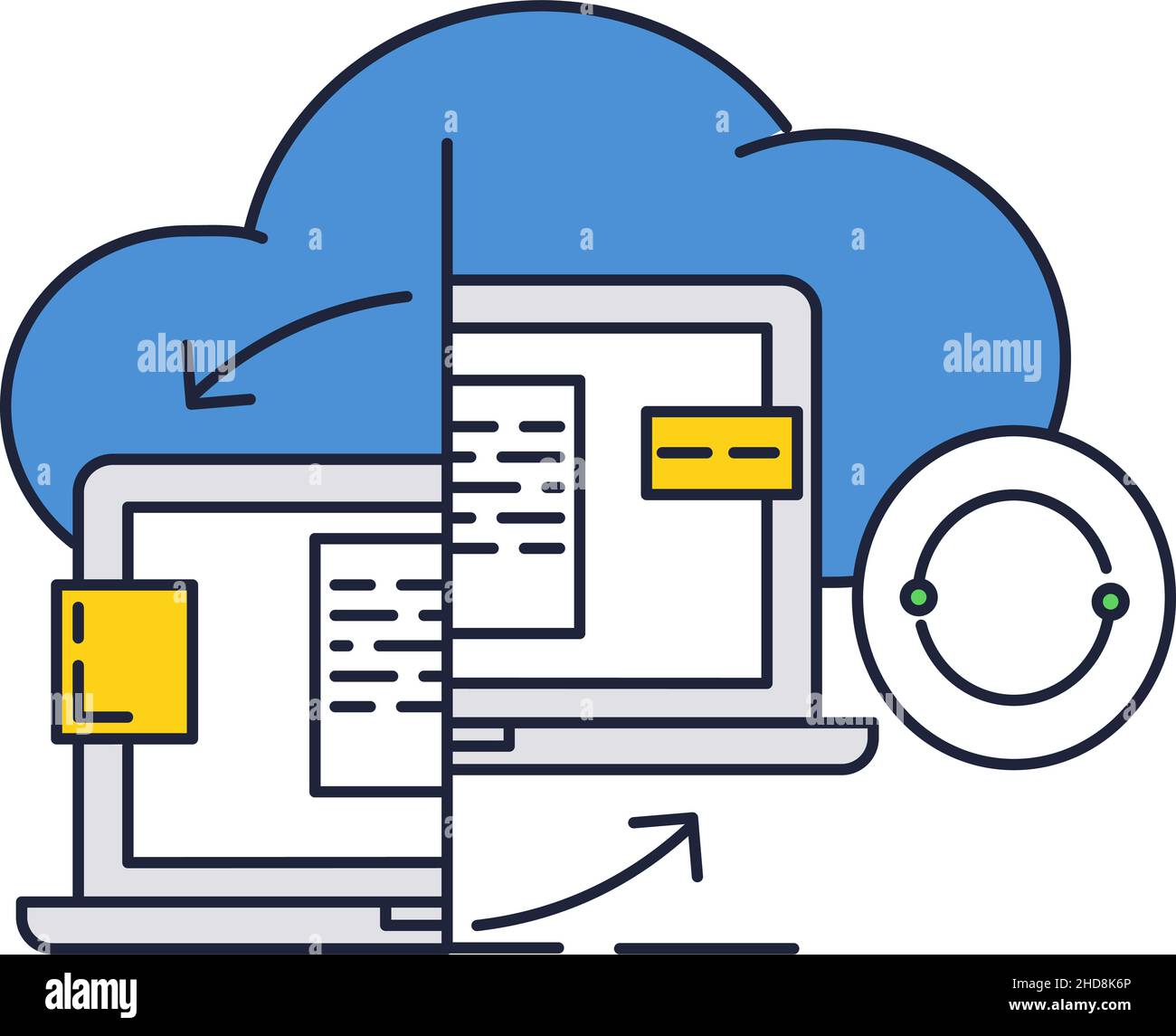 Cloud Synchronize Icon Content Data Syncing Vector Stock Vector Image And Art Alamy