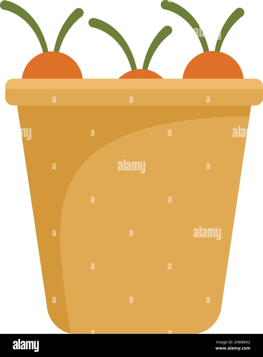 Full carrot bucket icon. Flat illustration of Full carrot bucket vector ...