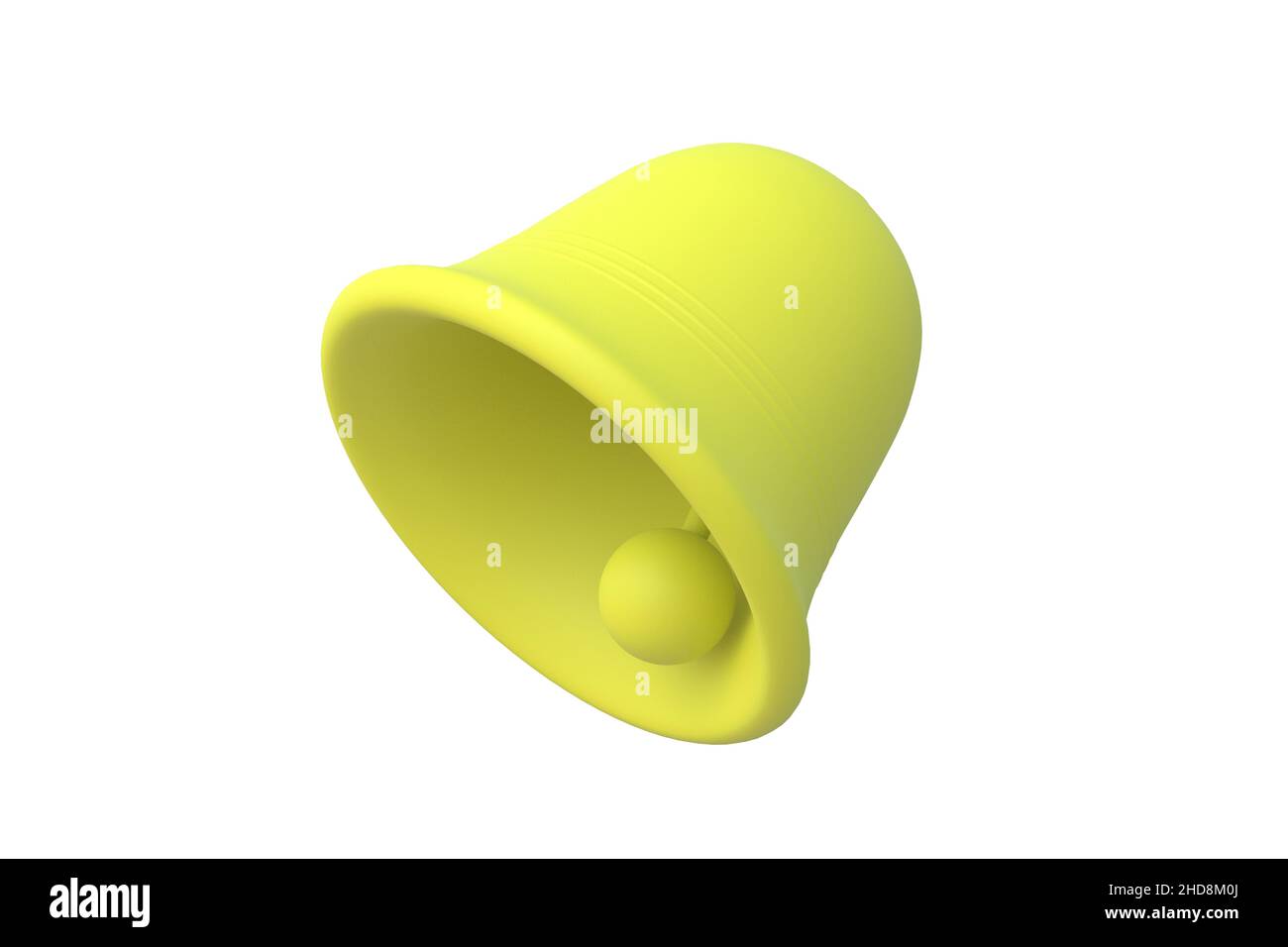Old bell of yellow color isolated on white background. 3d render Stock ...