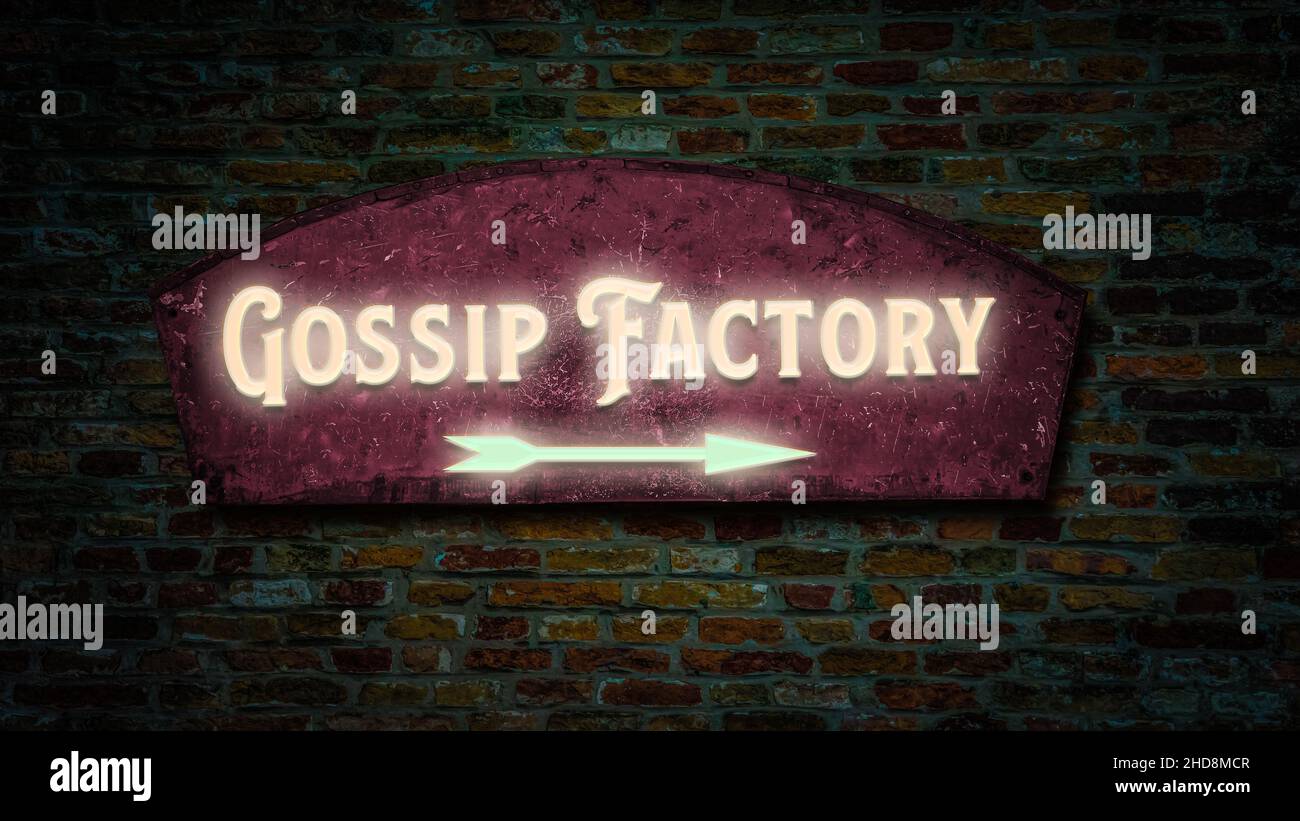 Street Sign the Direction Way to GOSSIP FACTORY Stock Photo - Alamy