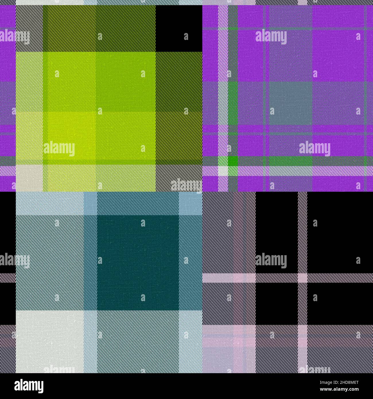 Seamless madras patchwork plaid cotton pattern. Tileable quilting ...
