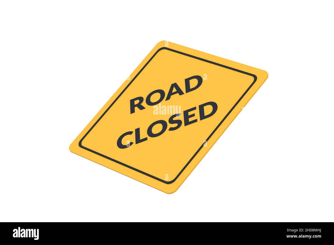Road sign with inscription road closed isolated on white background. 3d ...