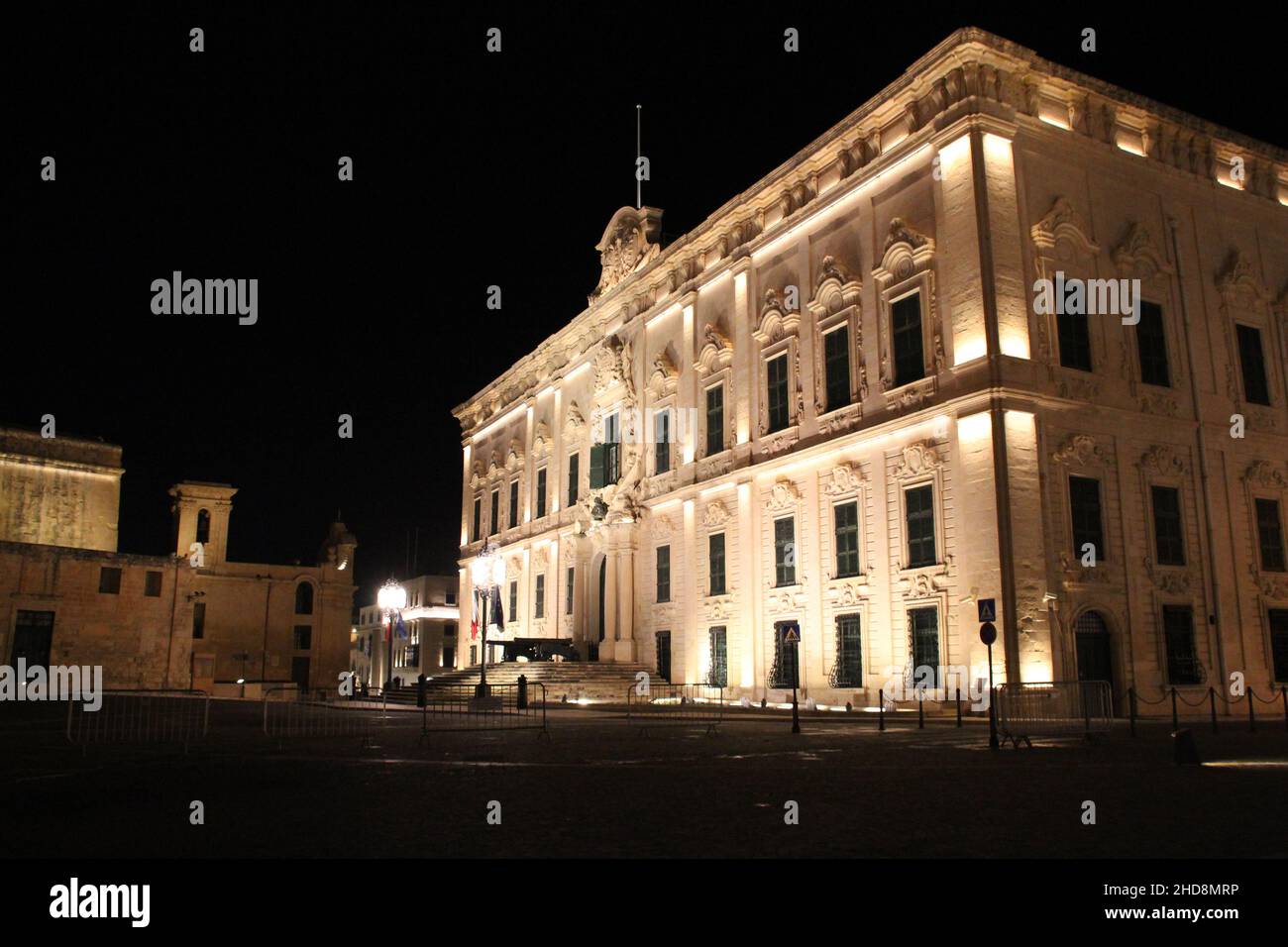 baroque palace (auberge de castille) in valletta in malta Stock Photo ...