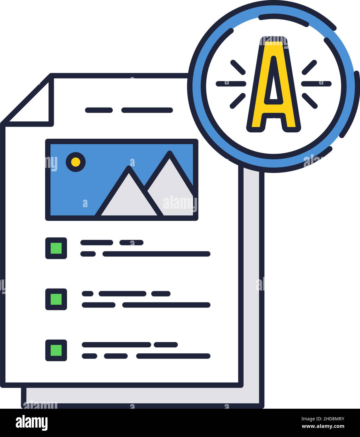 Student exam test icon. Good grade result vector. Paper with high mark ...
