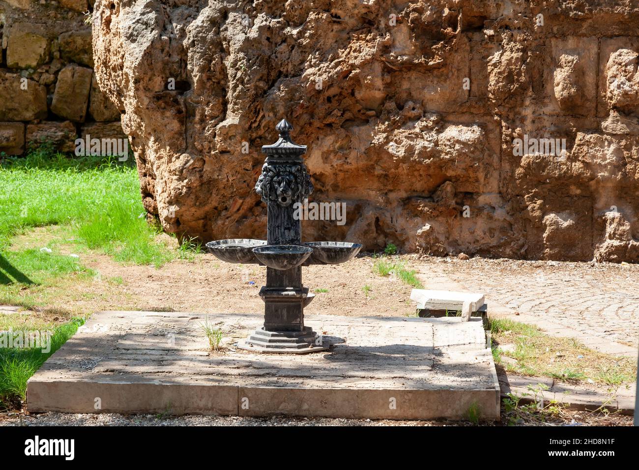 Antalya, turkey - 09. 01. 2021: Ancient fountain for drinking water ...