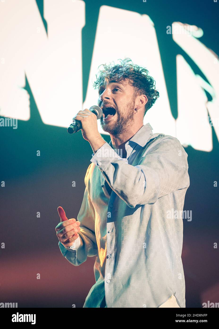 Tom Grennan performs at the Hits Radio Live event, Liverpool Stock ...