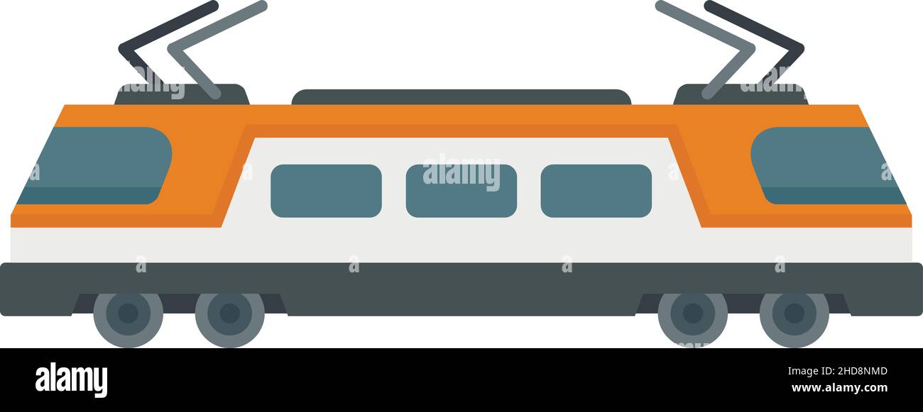 City electric train icon. Flat illustration of City electric train ...