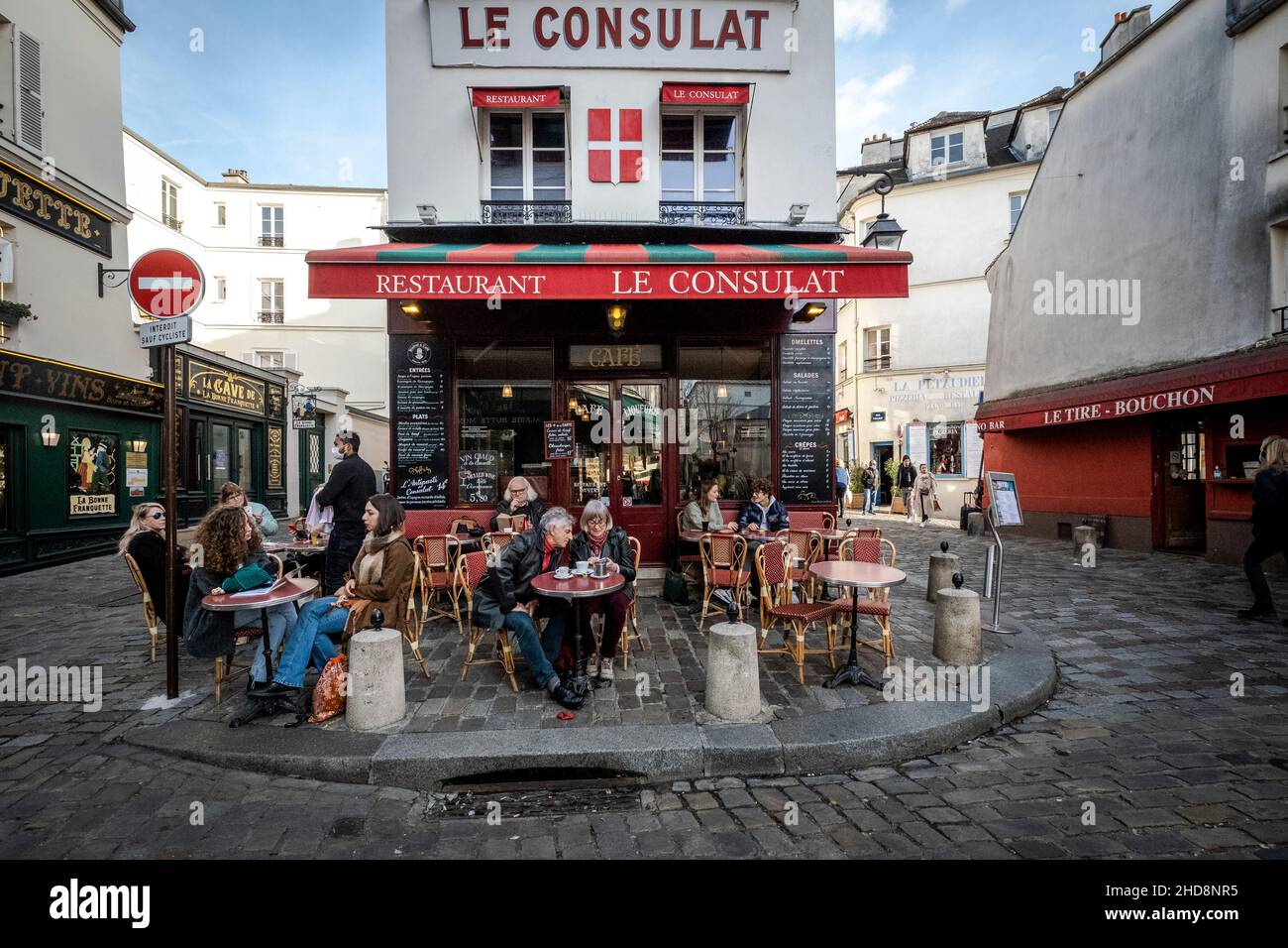 Street scene at the streets fo Paris and people walking around. Paris ...