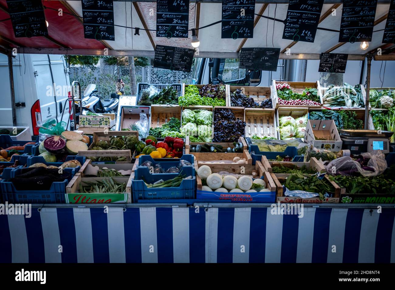 Traditional food market in Paris, France Stock Photo - Alamy