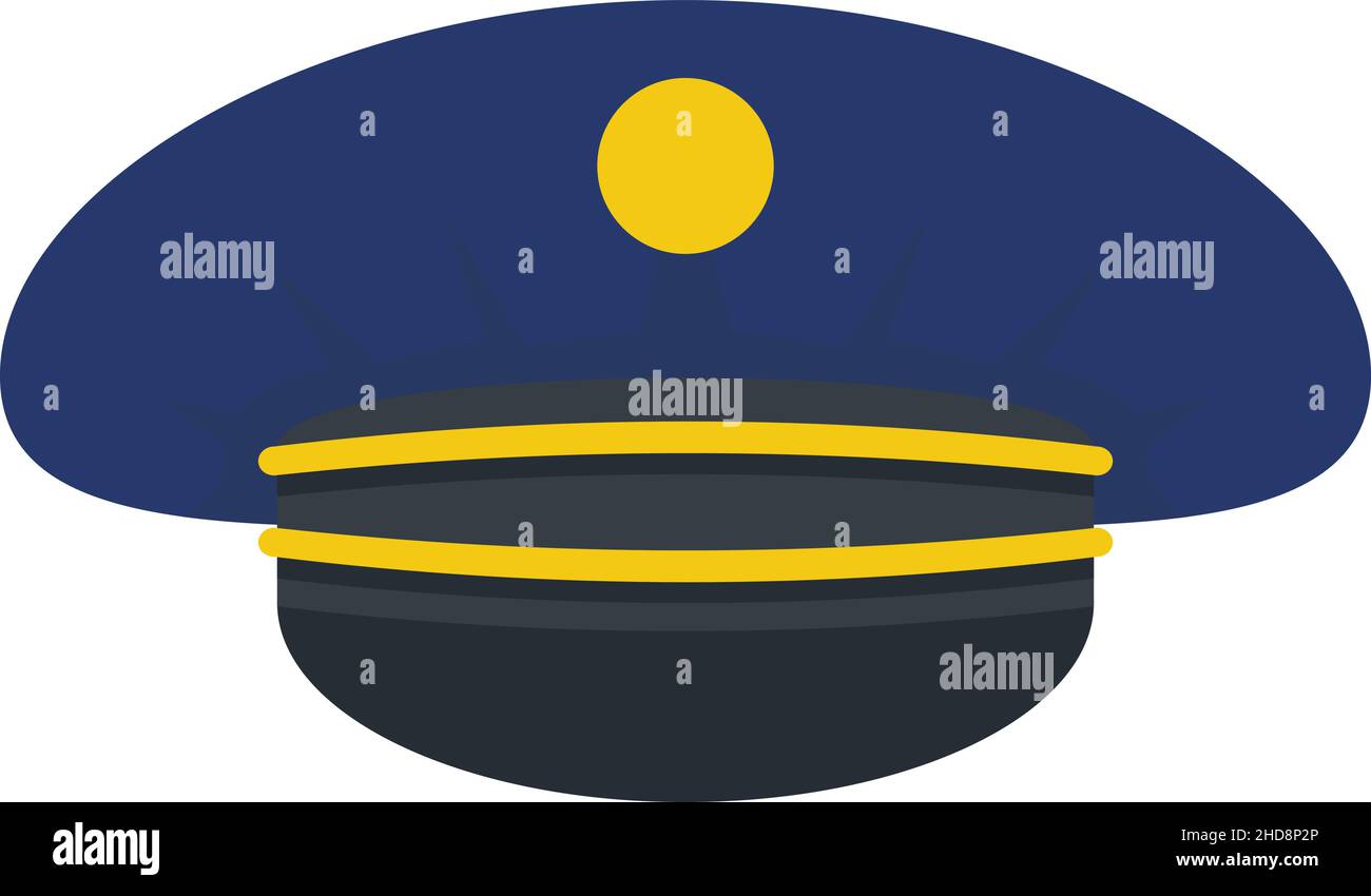 Electric train driver cap icon. Flat illustration of Electric train ...