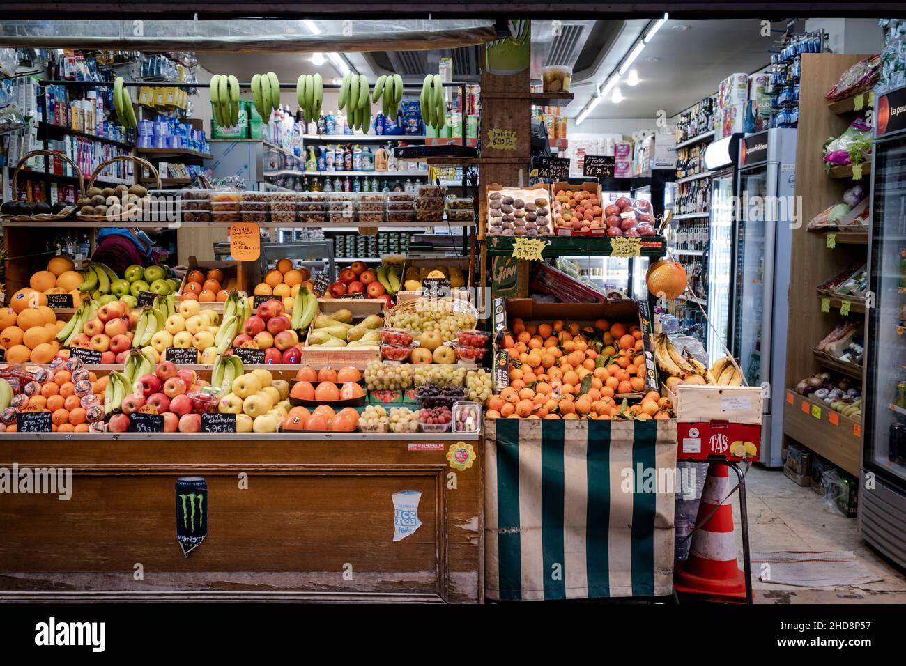 Fresh fruits at a market at the streets of Paris, France Stock Photo ...