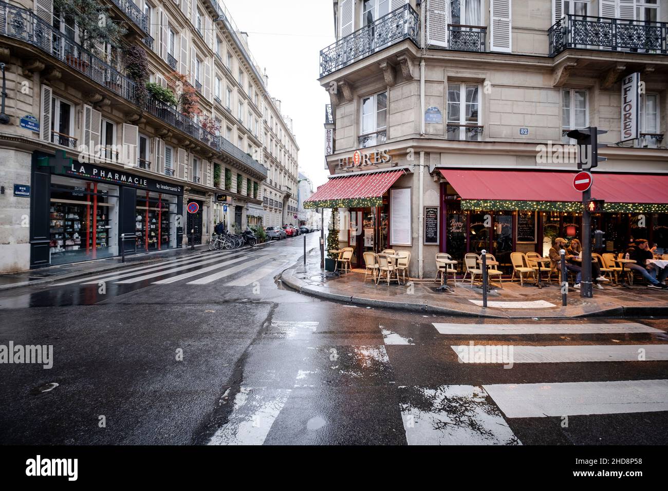 Street scene at the streets fo Paris and people walking around. Paris ...