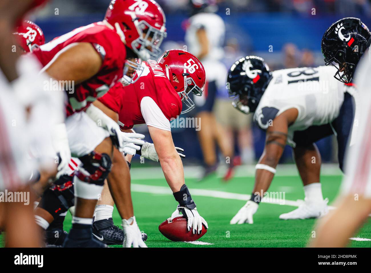Alabama Crimson Tide center Seth McLaughlin (56) looks to snap the ball ...