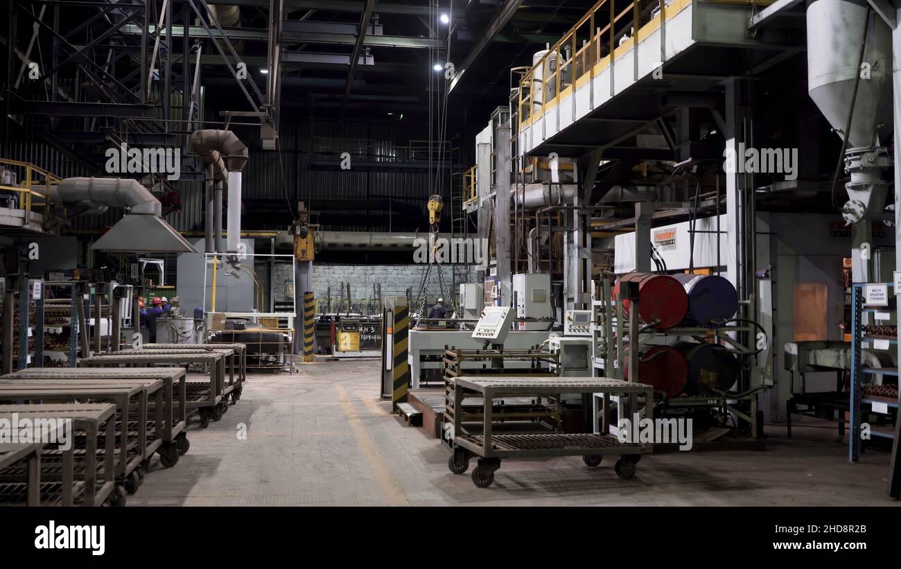 Industrial background, workshop with different professional equipment ...