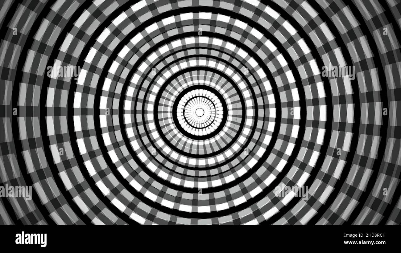 Background with concentric rings moving. Animation of radio wave, radar ...